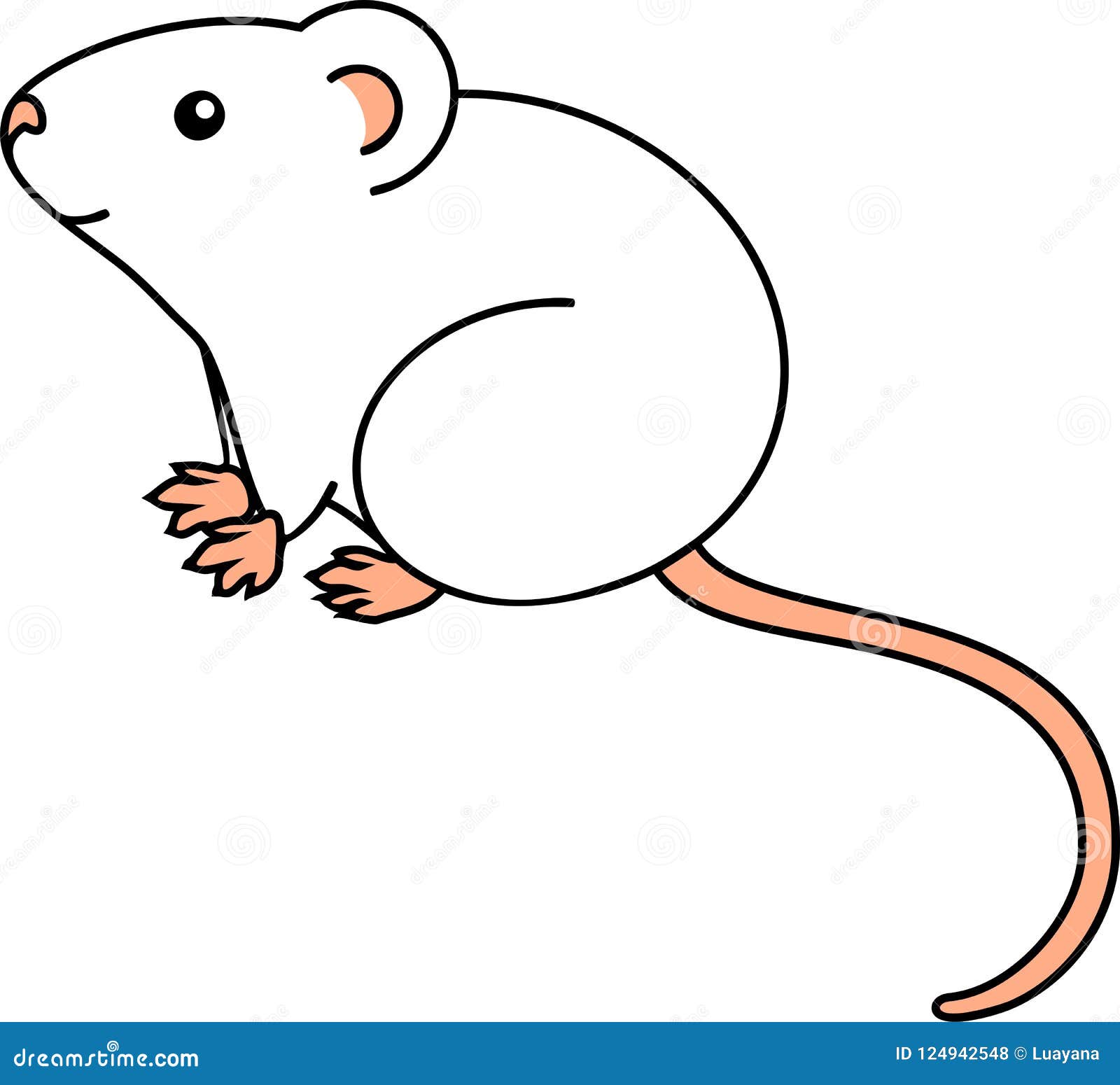 Cute White Mouse Drawing