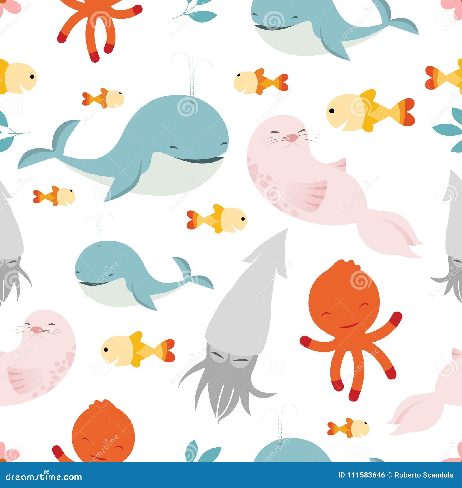 Creative Cute Wild Animals Vector Pattern Stock Vector - Illustration ...