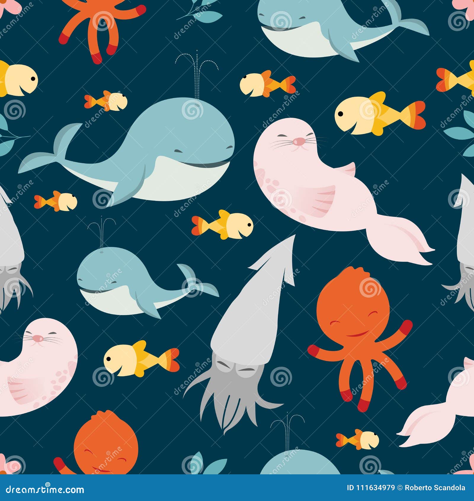 Creative Cute Wild Animals Vector Pattern Stock Vector - Illustration ...