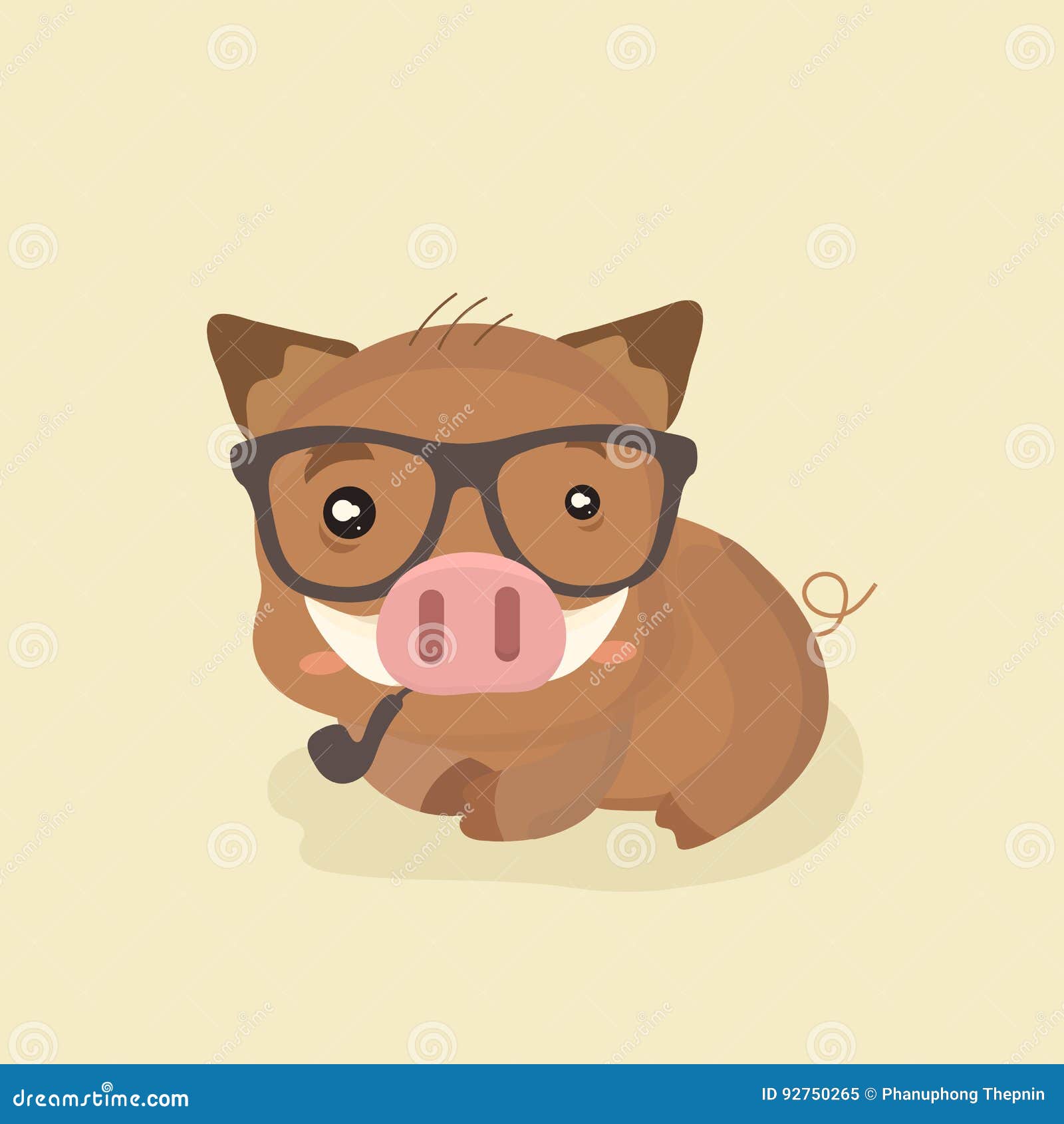 Cute Cartoon Wild Boar. stock vector. Illustration of icon - 92750265
