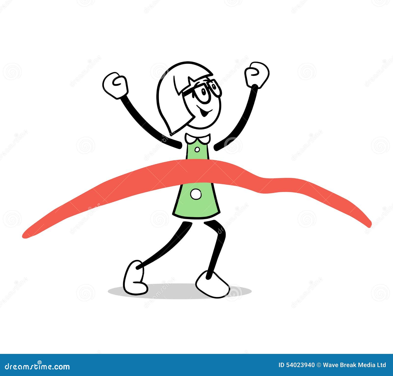Cute Cartoon Winning a Race Stock Vector - Illustration of digital ...