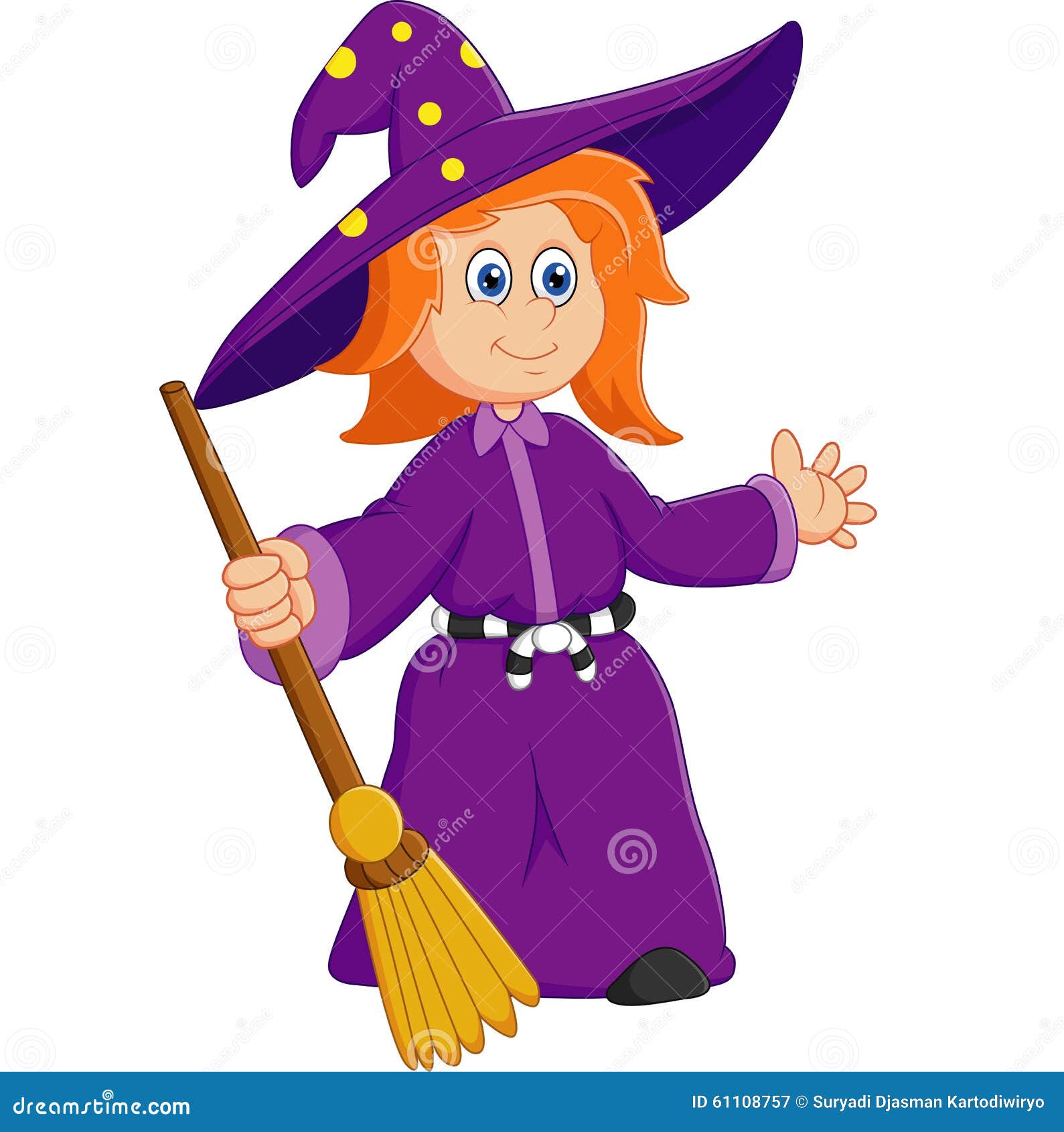 Cute cartoon witch stock illustration. Illustration of treat - 61108757