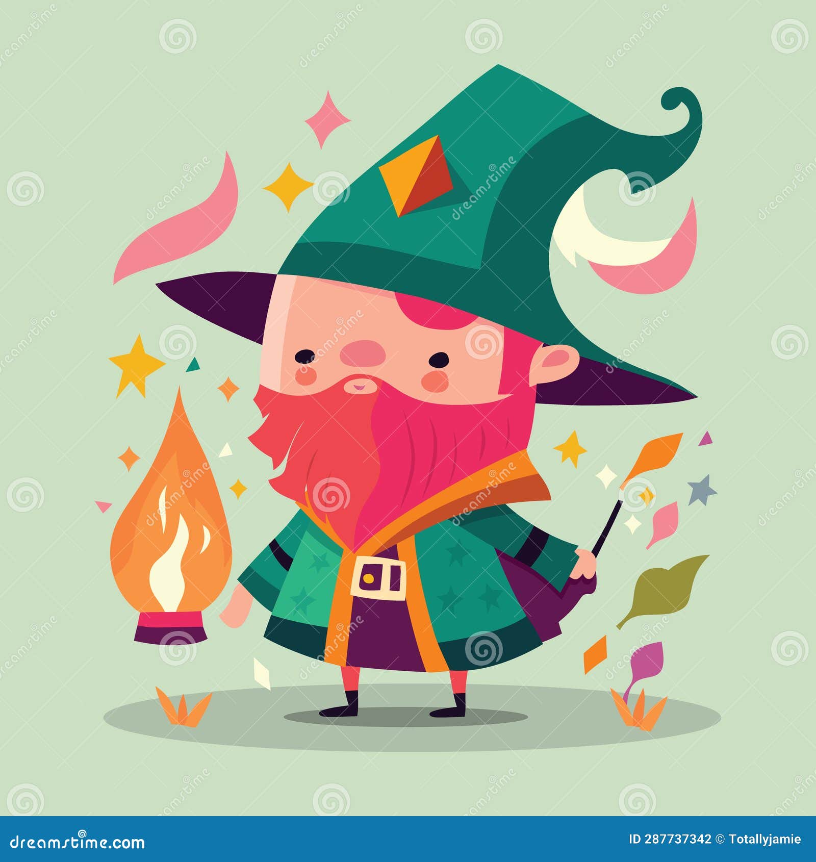 Cute Cartoon Wizard stock vector. Illustration of wizard - 287737342