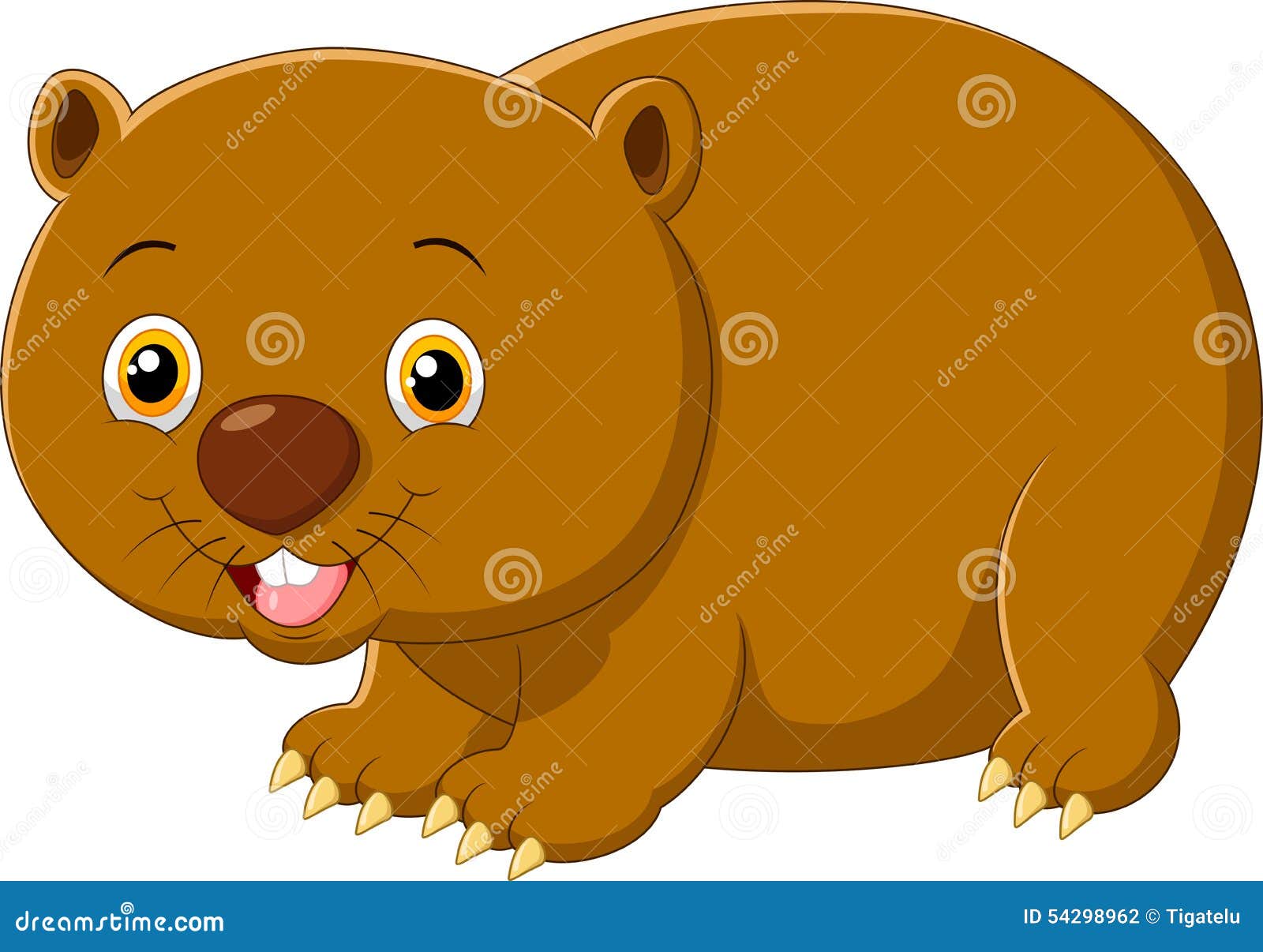 Cute Cartoon wombat stock vector. Illustration of character - 54298962