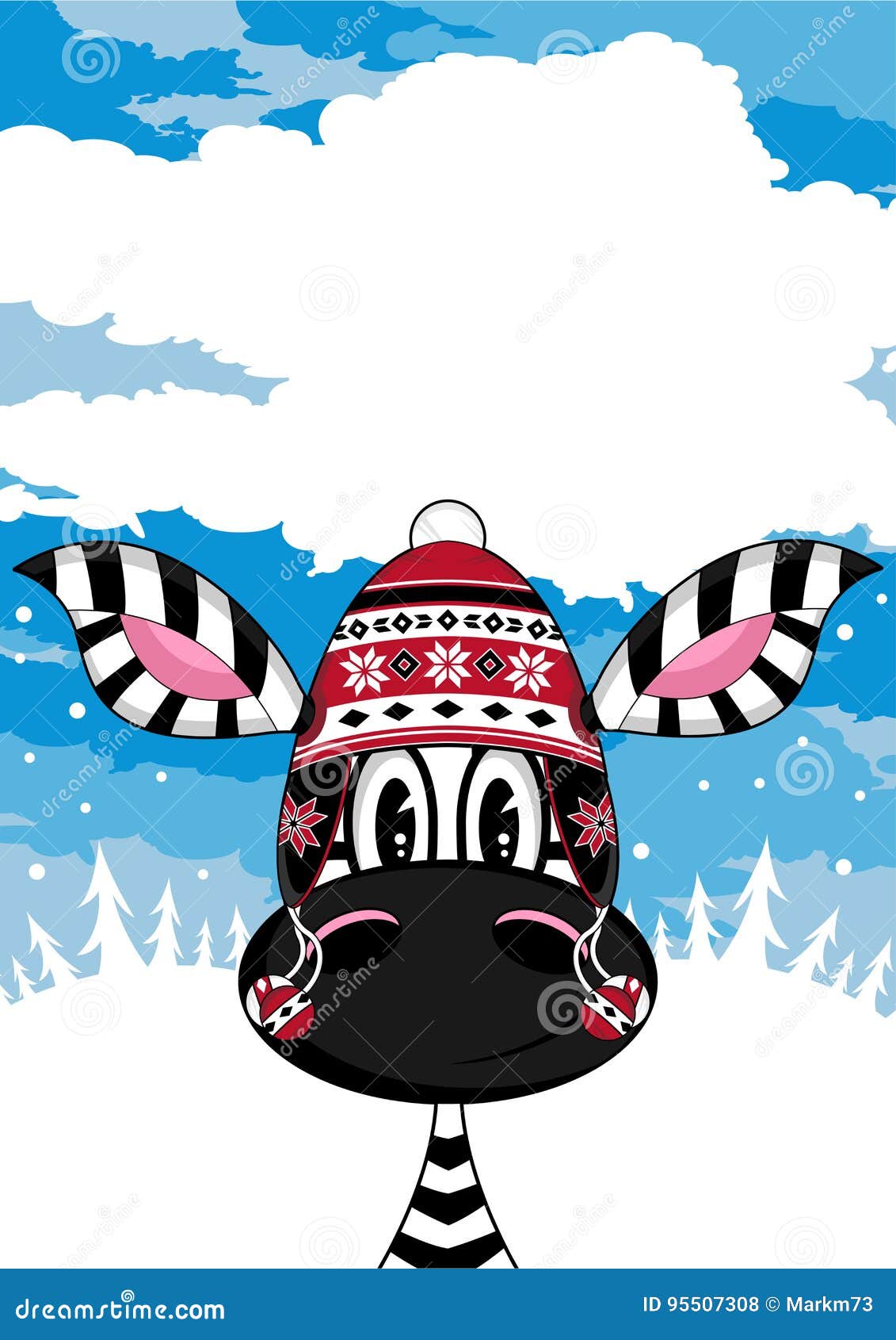 Cute Cartoon Wooly Hat Zebra Stock Vector - Illustration of vector ...