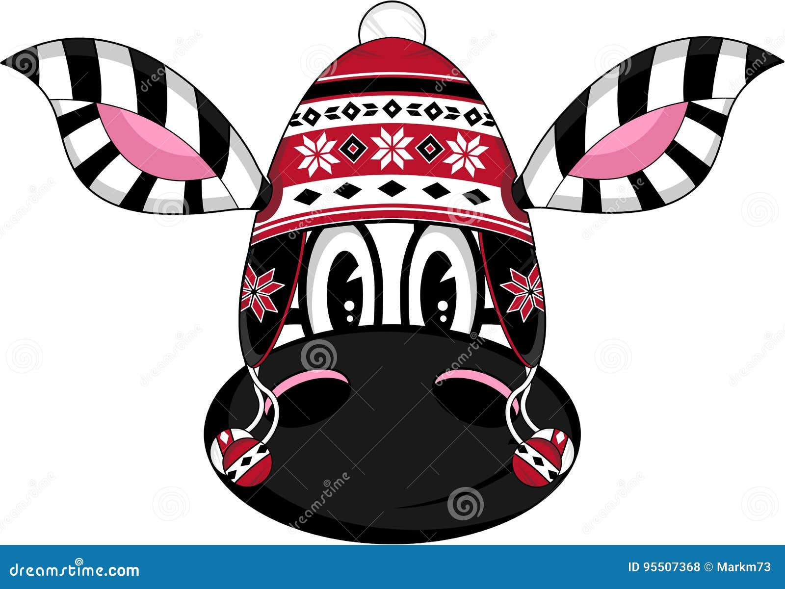 Cute Cartoon Wooly Hat Zebra Stock Vector - Illustration of adorable ...