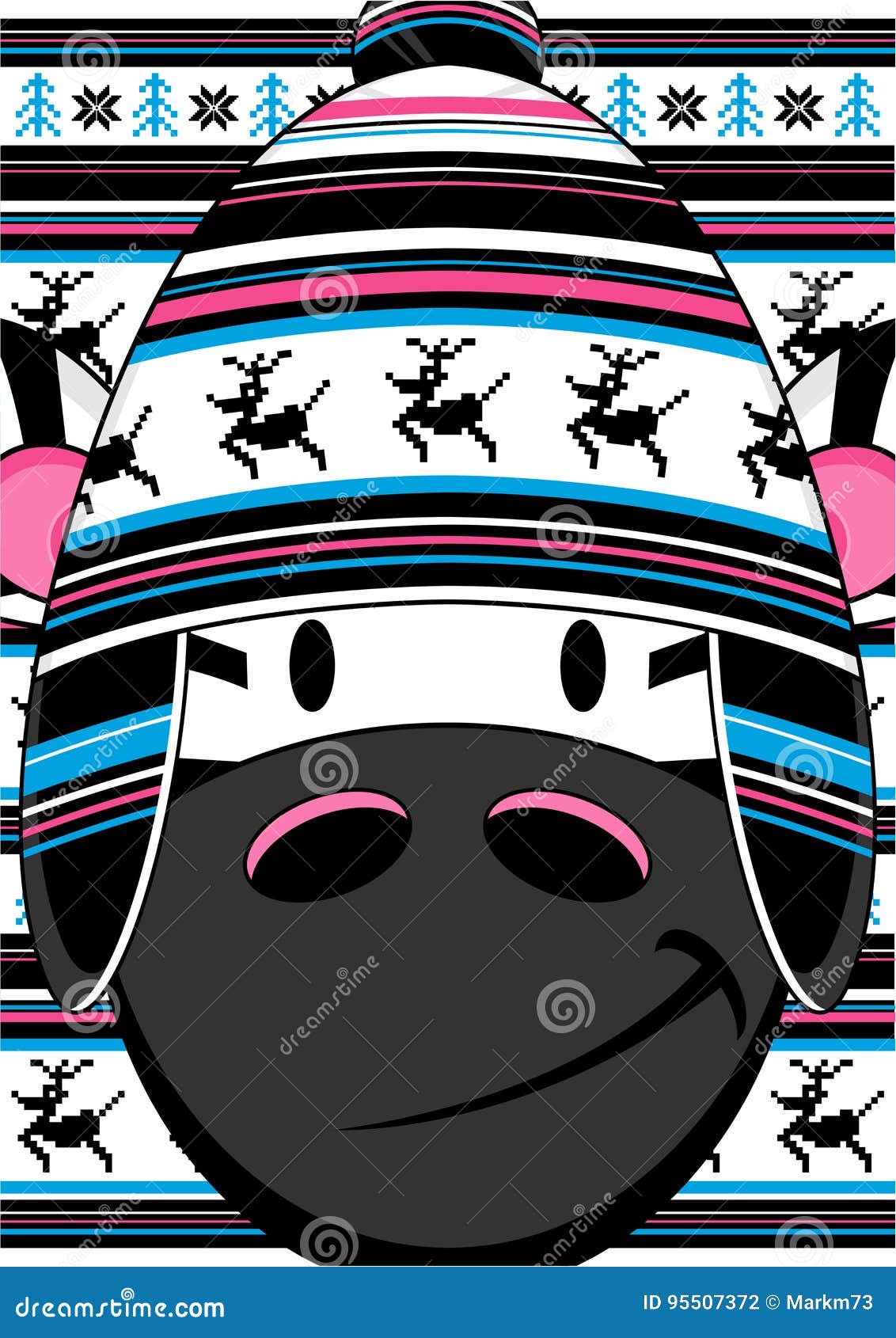 Cute Cartoon Wooly Hat Zebra Stock Vector - Illustration of zebra ...