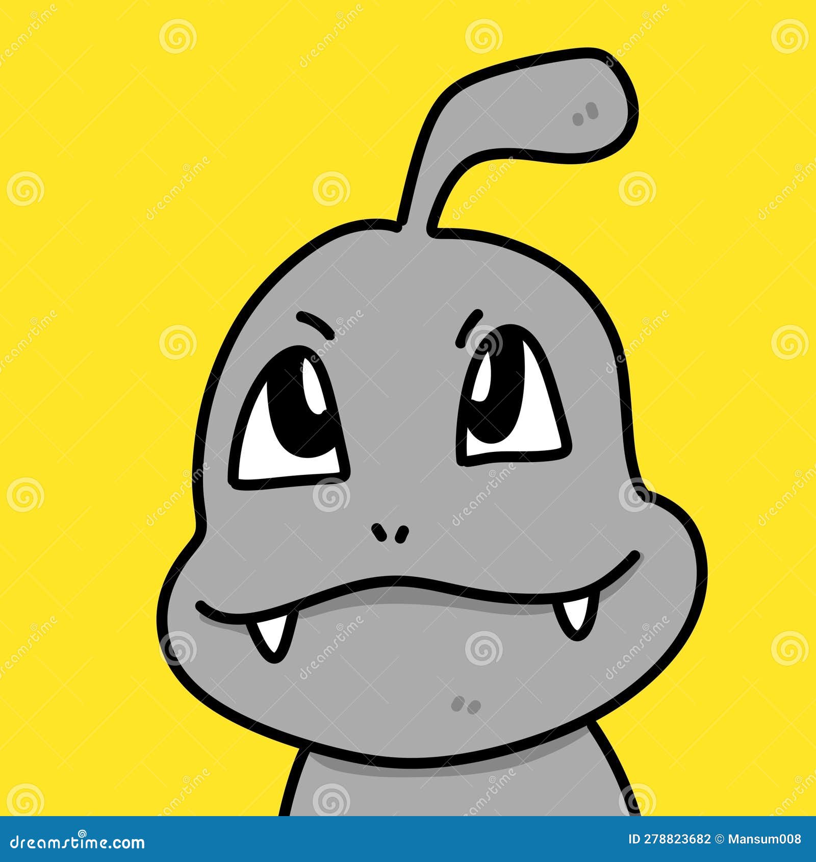 Cute Cartoon on Yellow Background Stock Illustration - Illustration of ...