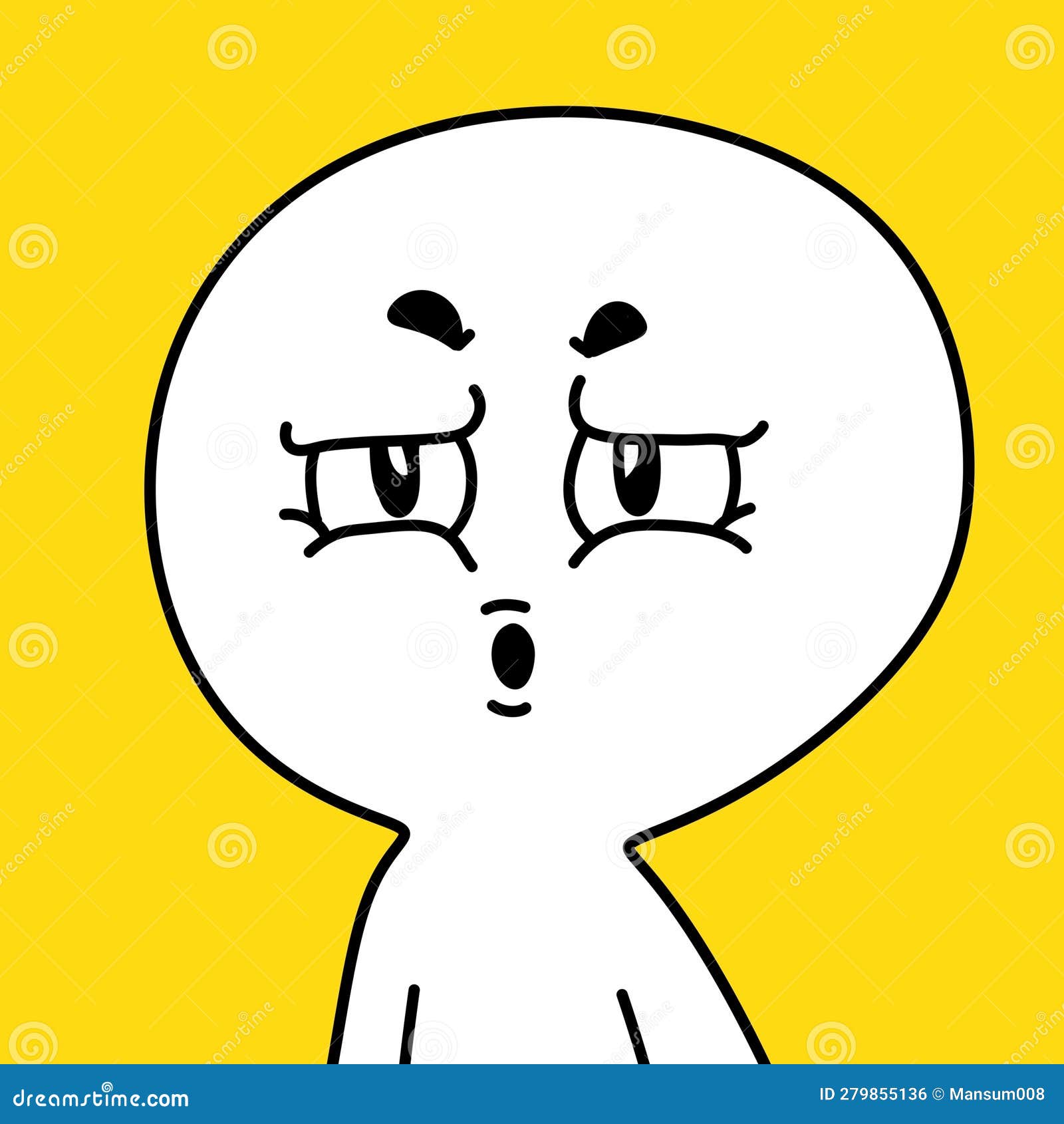 Cute Cartoon on Yellow Background Stock Illustration - Illustration of ...