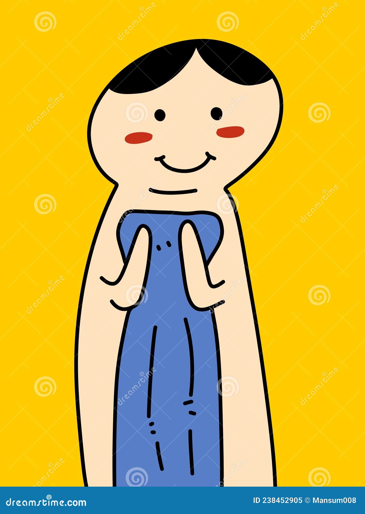 Cute Cartoon on Yellow Background Stock Illustration - Illustration of ...