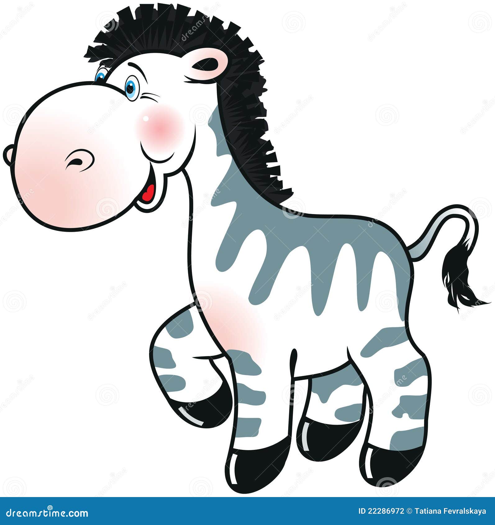 Cute cartoon zebra stock vector. Illustration of stand - 22286972