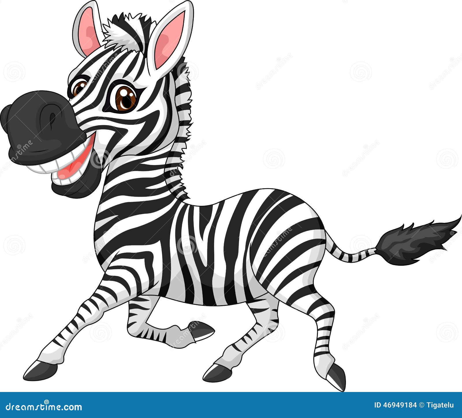 Cute cartoon zebra stock vector. Illustration of character - 46949184