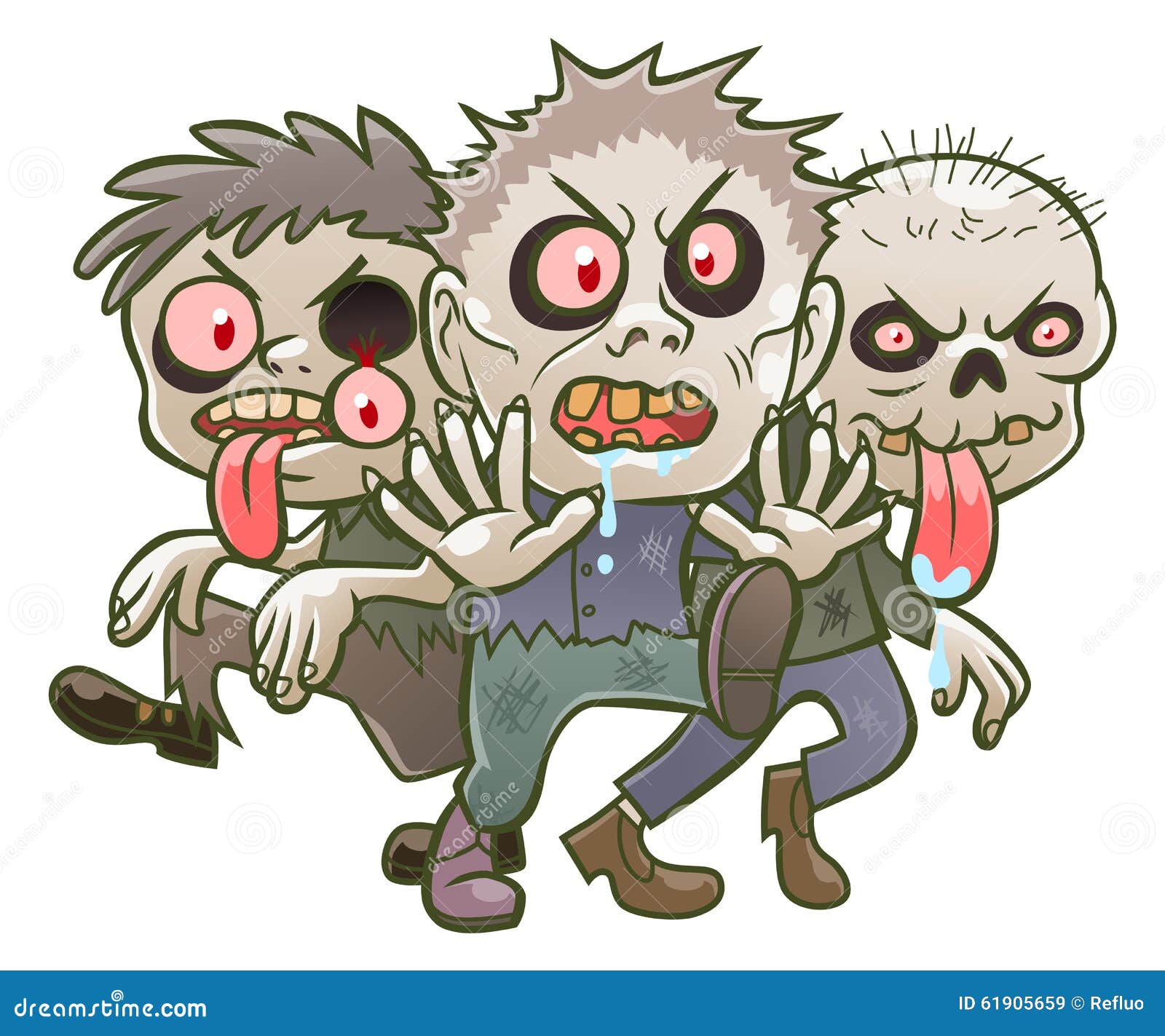 Cartoon Zombies In The Dead Forest Vector Illustration Cartoondealer