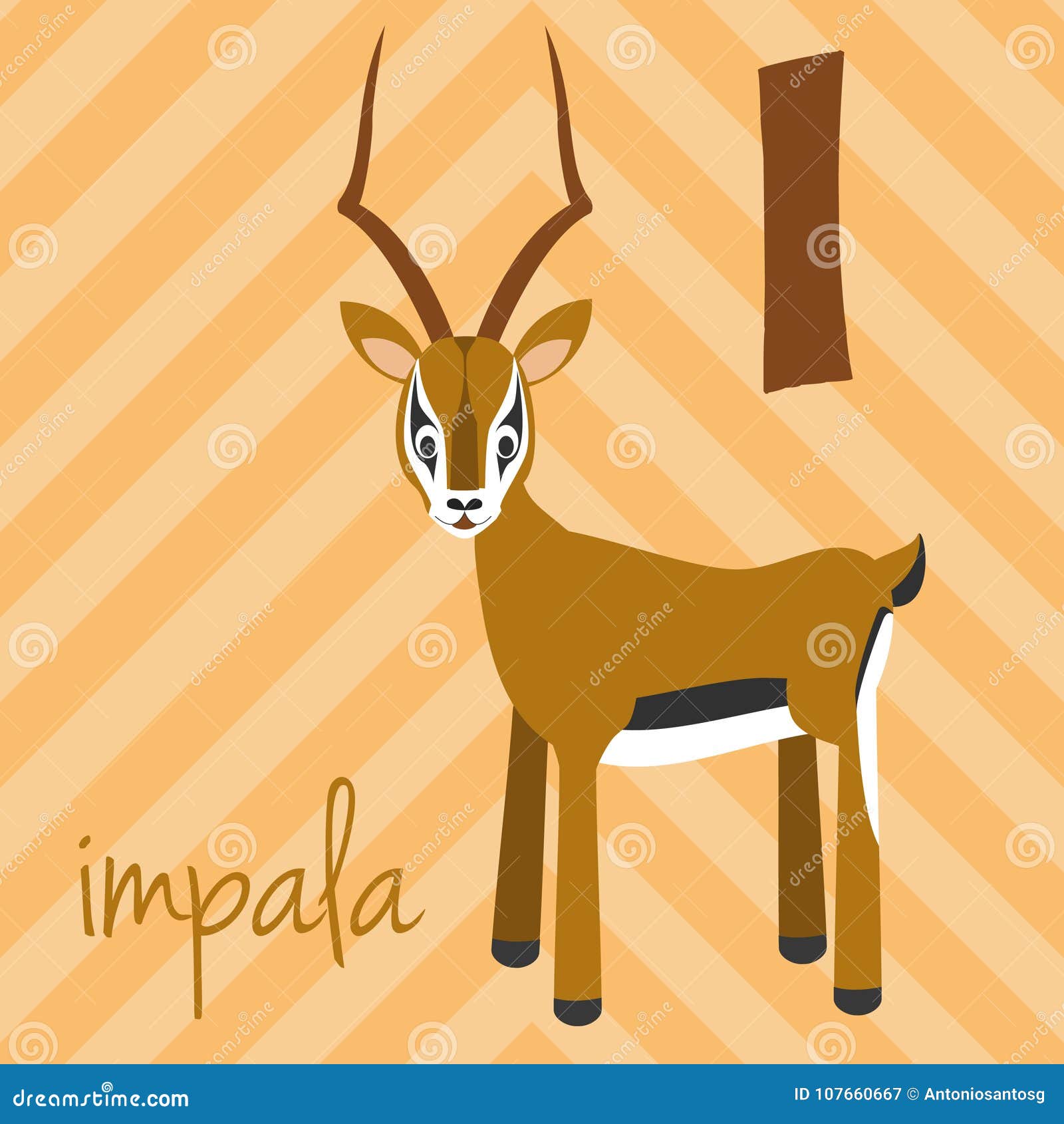 Cute Cartoon Zoo Illustrated Alphabet with Funny Animals: I for Impala ... Cute Cartoon Zoo Illustrated Alphabet with Funny Animals: I for Impala ...