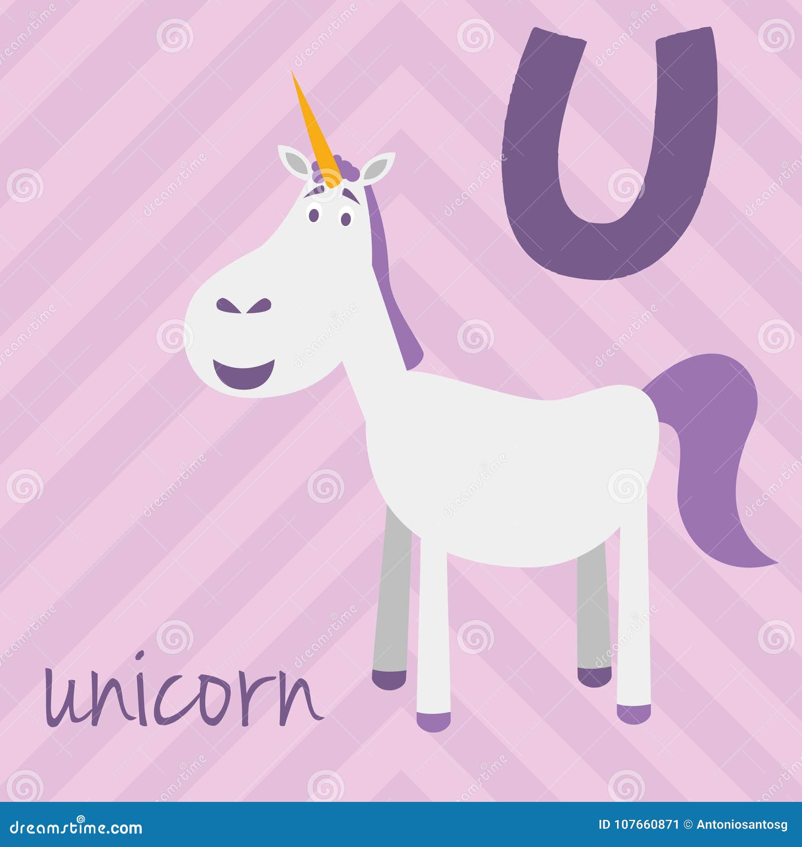 Cute Cartoon Zoo Illustrated Alphabet with Funny Animals: U for Unicorn ... Cute Cartoon Zoo Illustrated Alphabet with Funny Animals: U for Unicorn ...