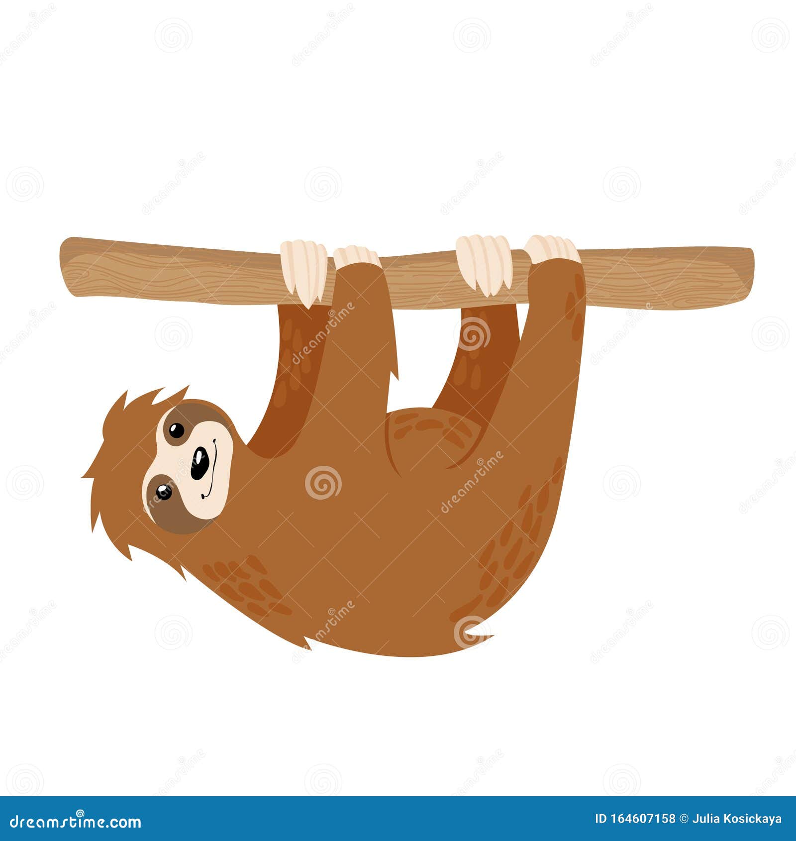 Cute Cartoons Sloth on Tree Branch Illustration Stock Illustration ... Cute Cartoons Sloth on Tree Branch Illustration Stock Illustration ...