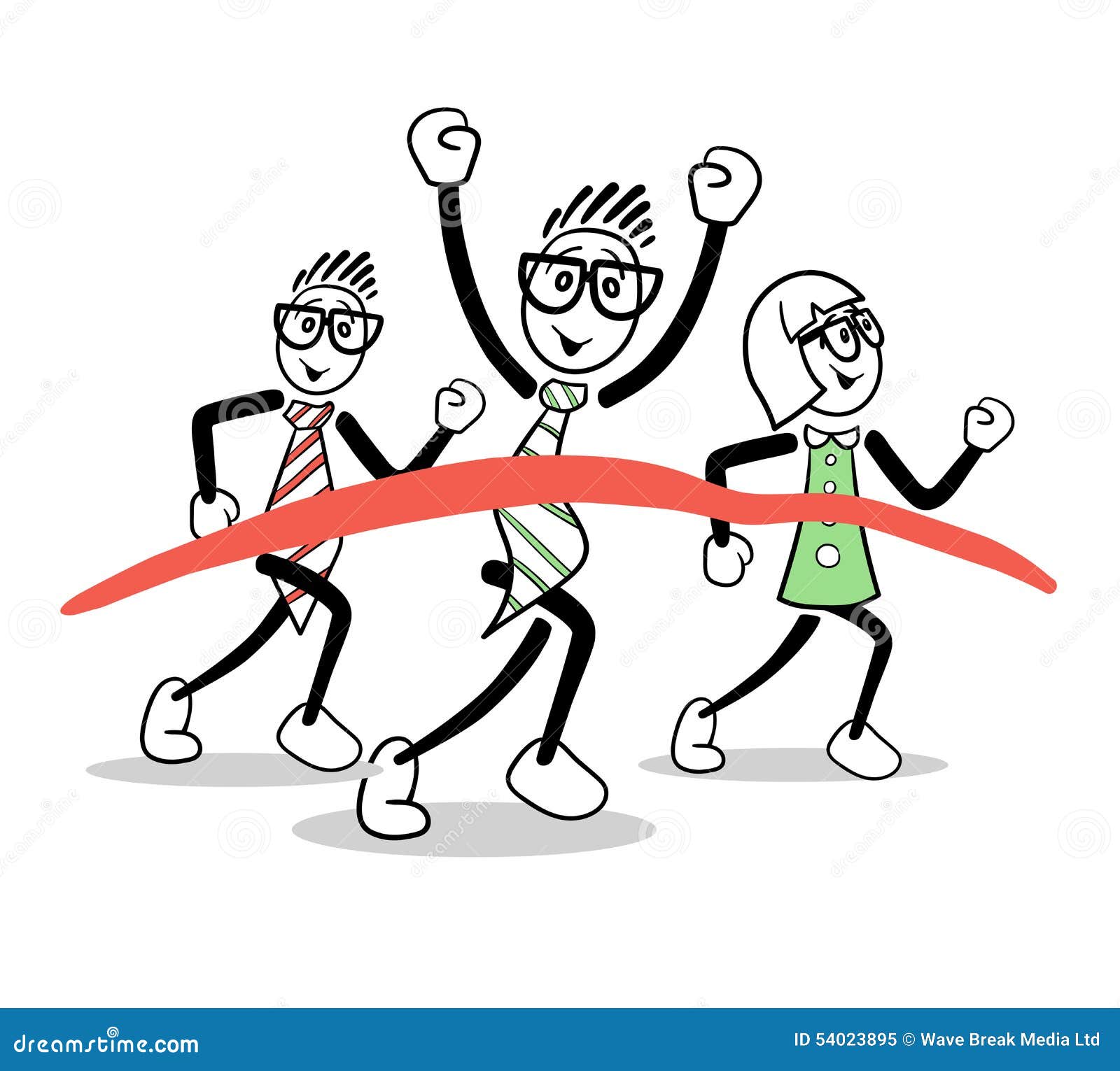 Cute Cartoons Winning a Race Stock Vector - Illustration of cute ...