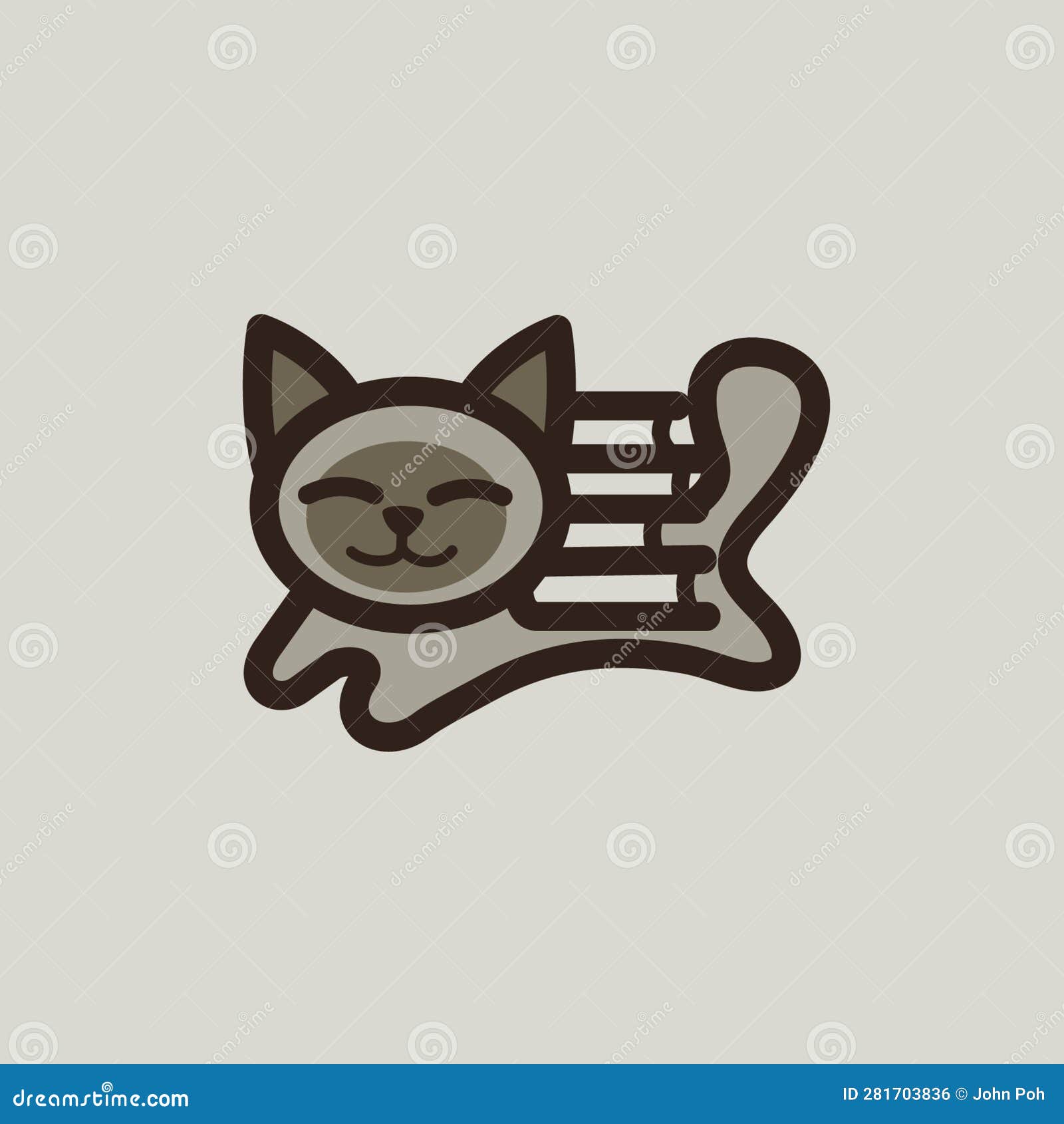 Cute and Cartoony Cat with a Stack of Books on Its Back Stock Vector ...