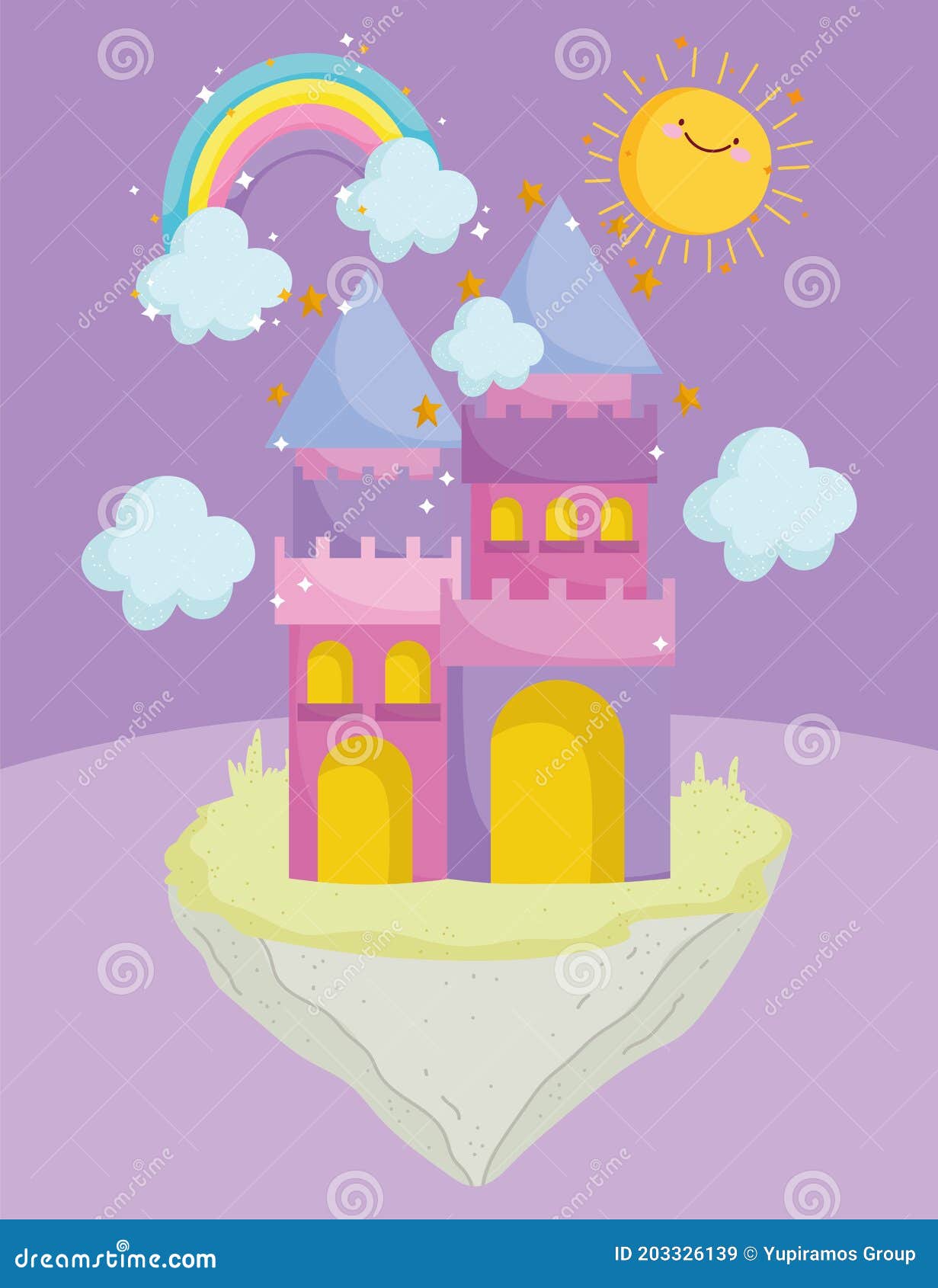 Cute Castle, Fairytale Medieval Fortress, Colorful Fantasy Kingdom ...