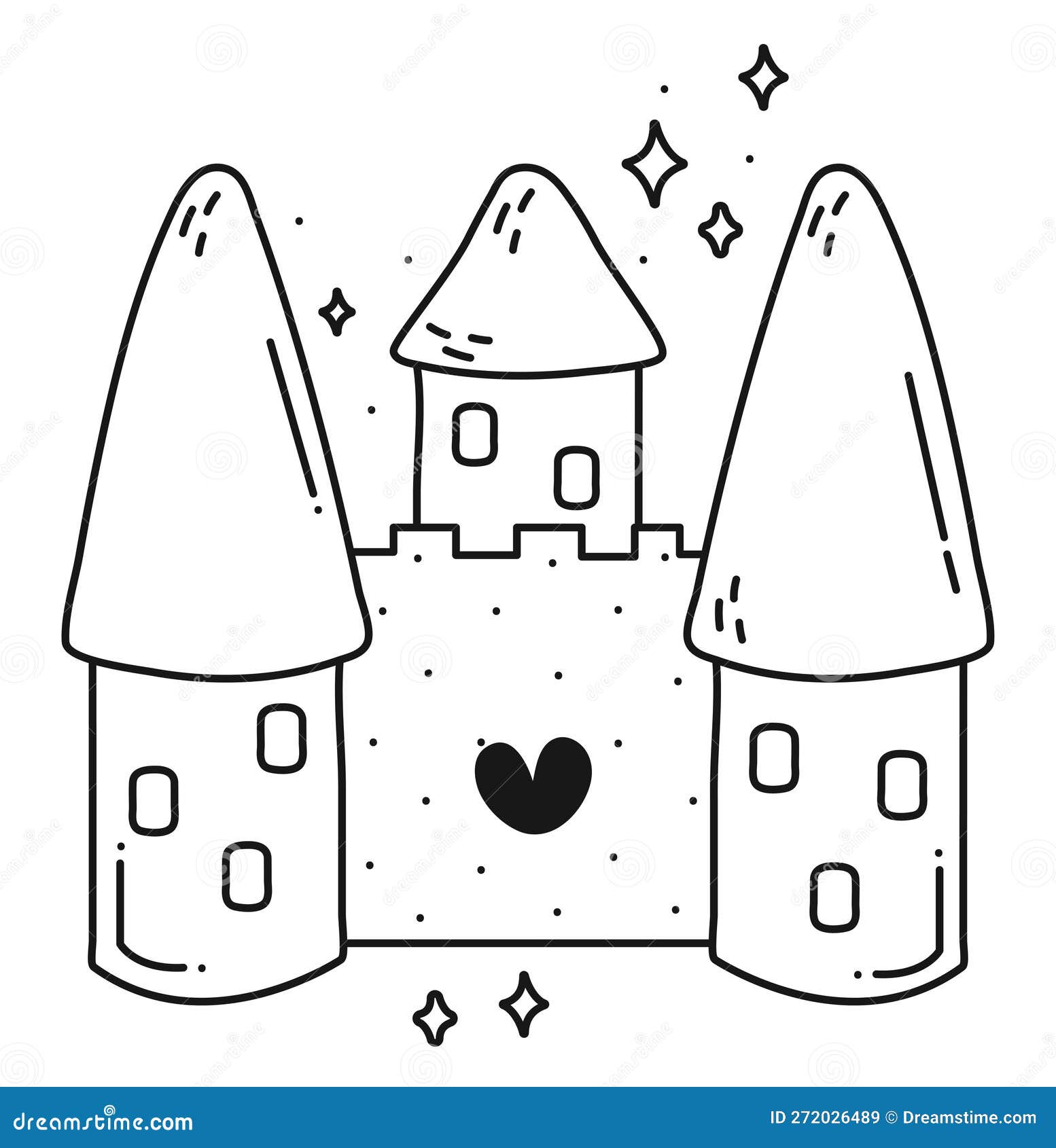 Cute castle design stock vector. Illustration of magic - 272026489