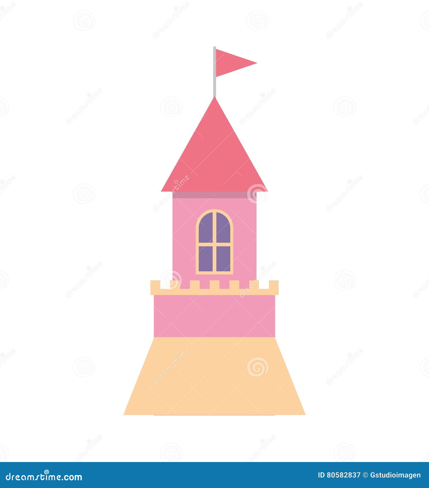 Cute castle isolated icon stock vector. Illustration of cute - 80582837
