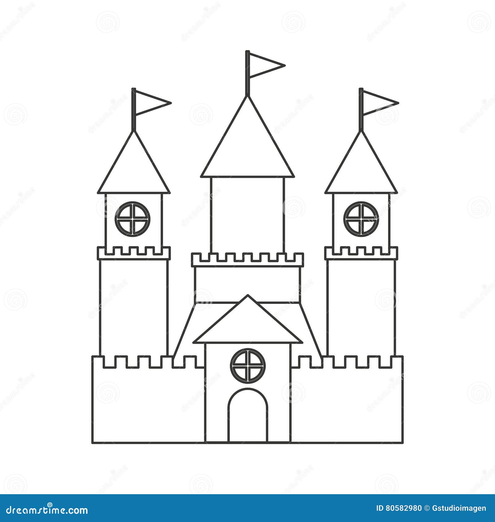Cute castle isolated icon stock vector. Illustration of fairytale ...