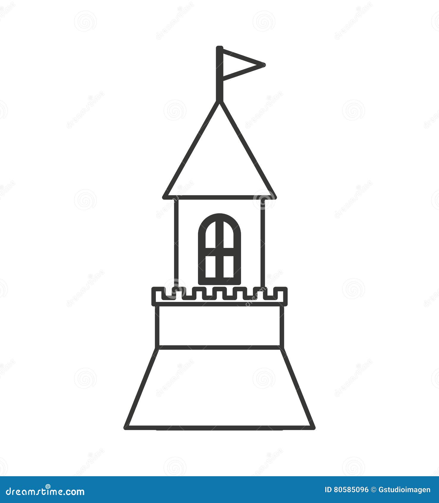 Cute castle isolated icon stock vector. Illustration of cartoon - 80585096