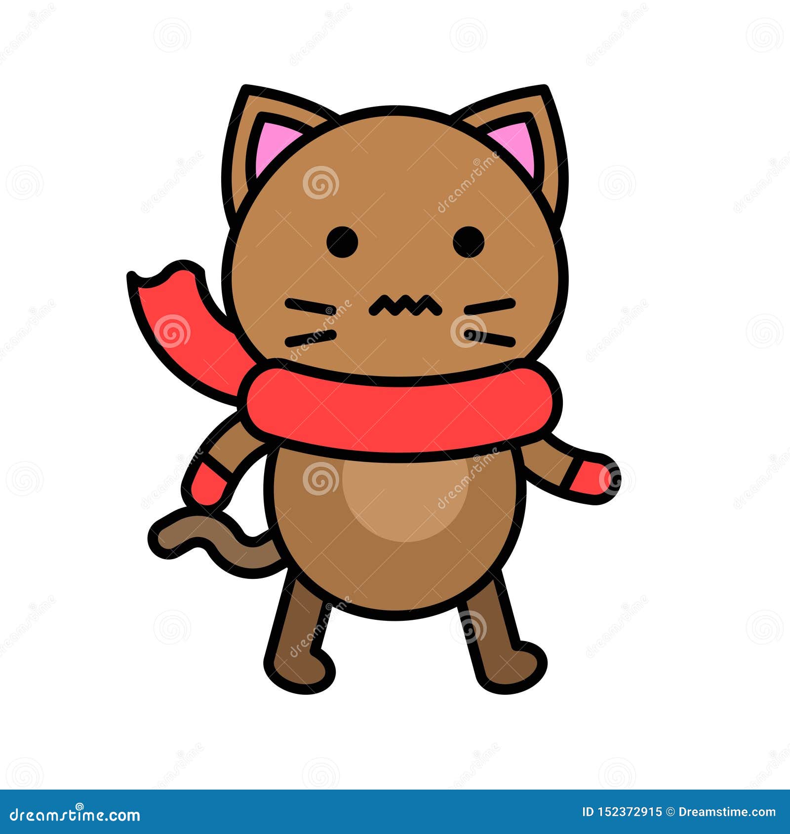 Cute Cat Avatar Vector Illustration, Filled Icon Editable Stroke Stock ...