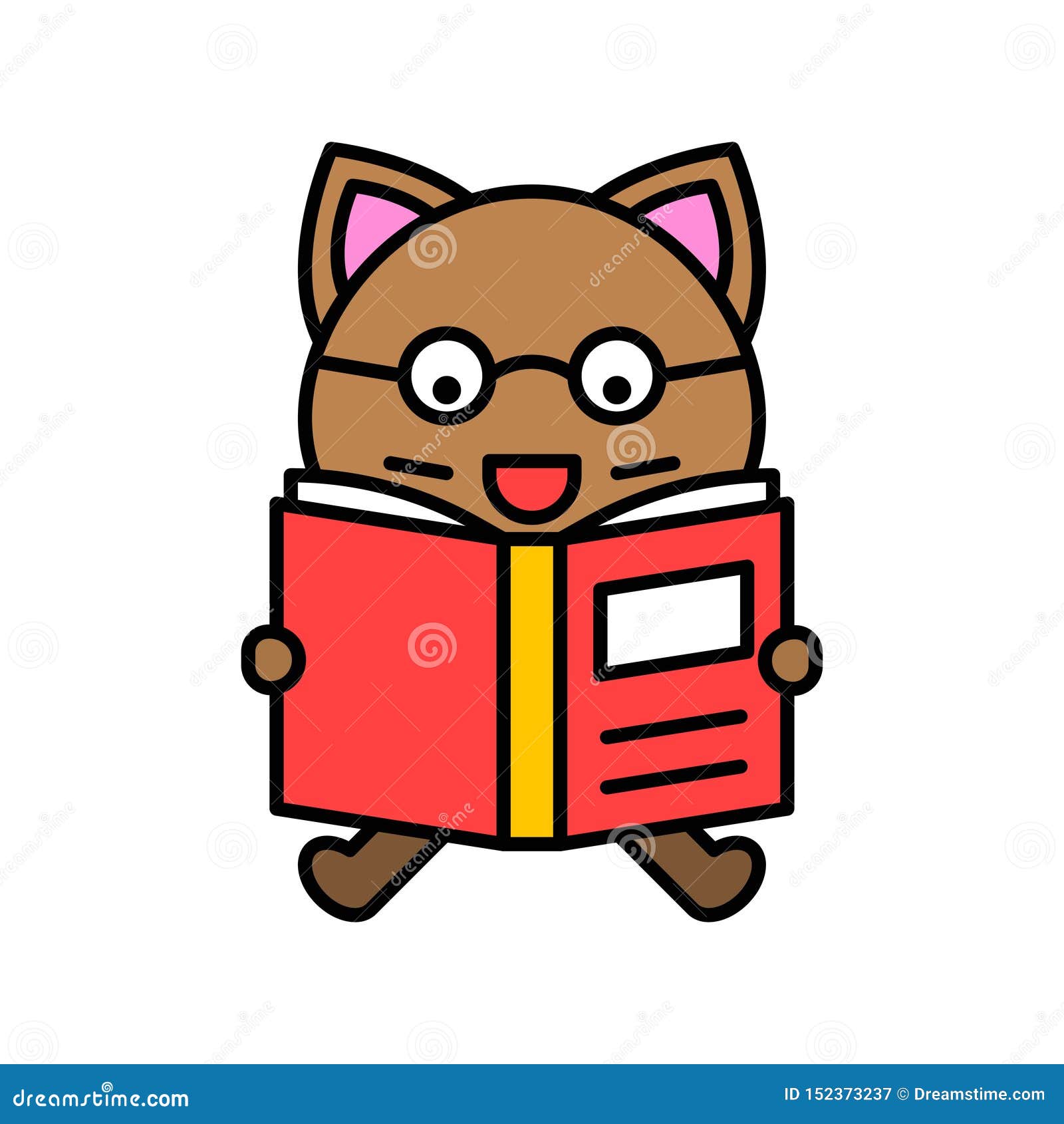 Cute Cat Avatar Vector Illustration, Filled Icon Editable Stroke Stock ...