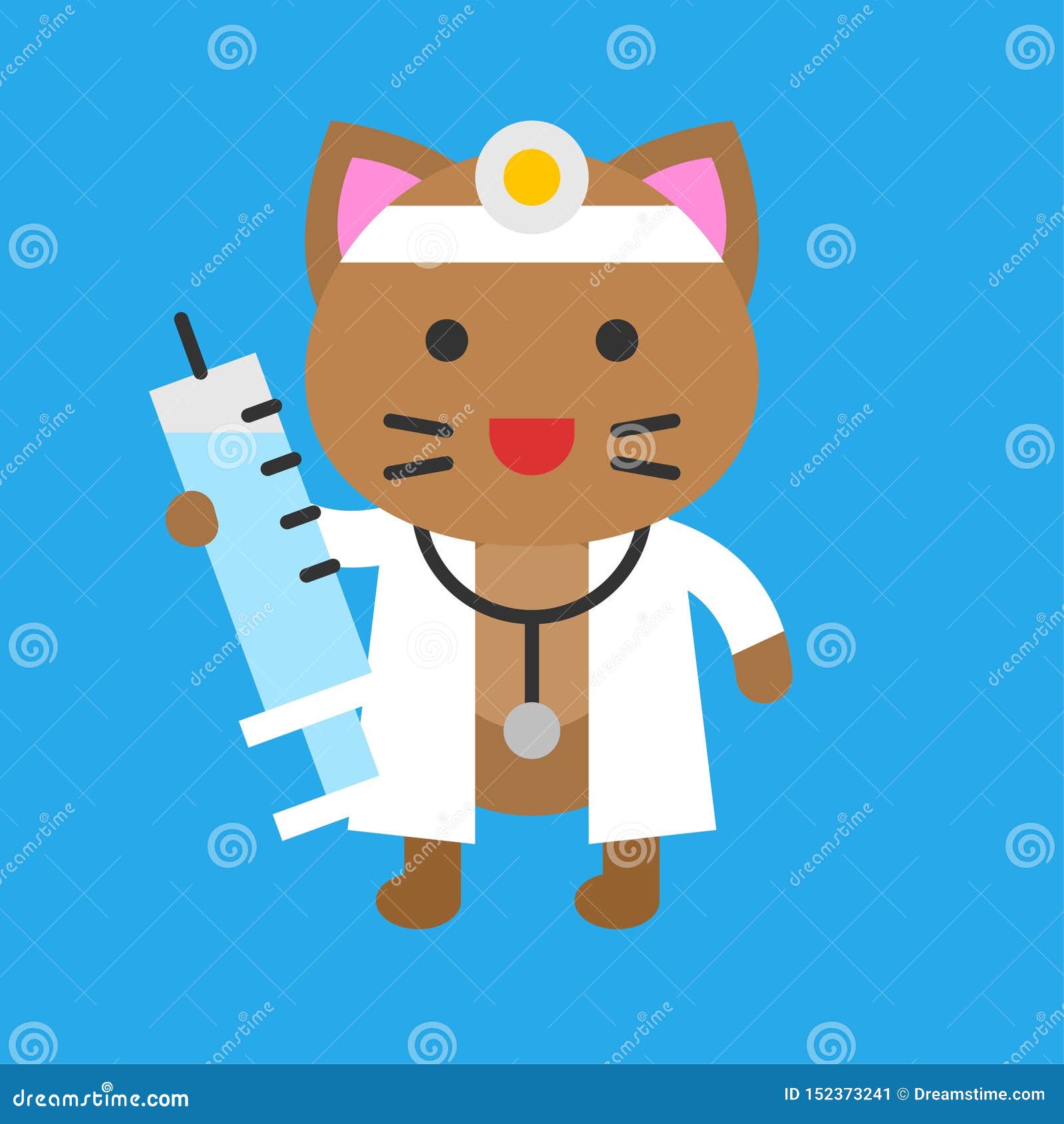 Cute Cat Avatar Vector Illustration, Flat Icon Stock Vector ...