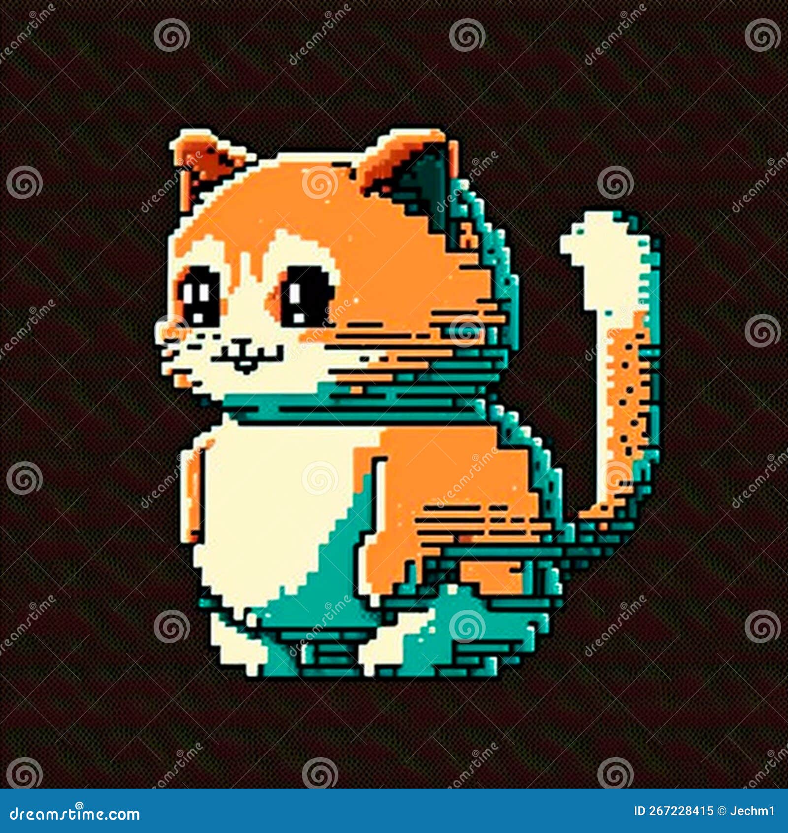Cute Cat in 8 Bits Pixelart GENERATIVE AI, GENERATIVE, AI Stock ...