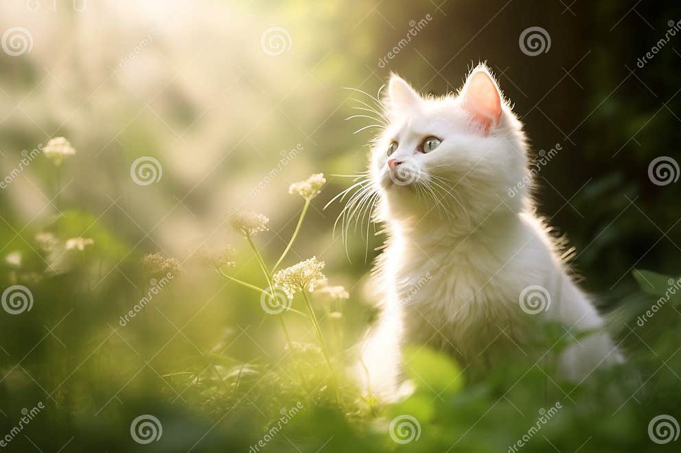 Cute Cat on Blur Background Stock Image - Image of feline, funny: 287663161