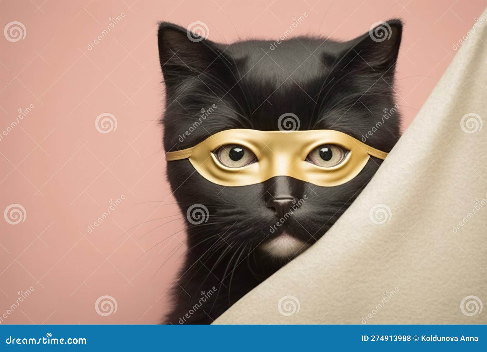 A Cute Cat in a Burglar Mask, Created with Generative AI Technology ...