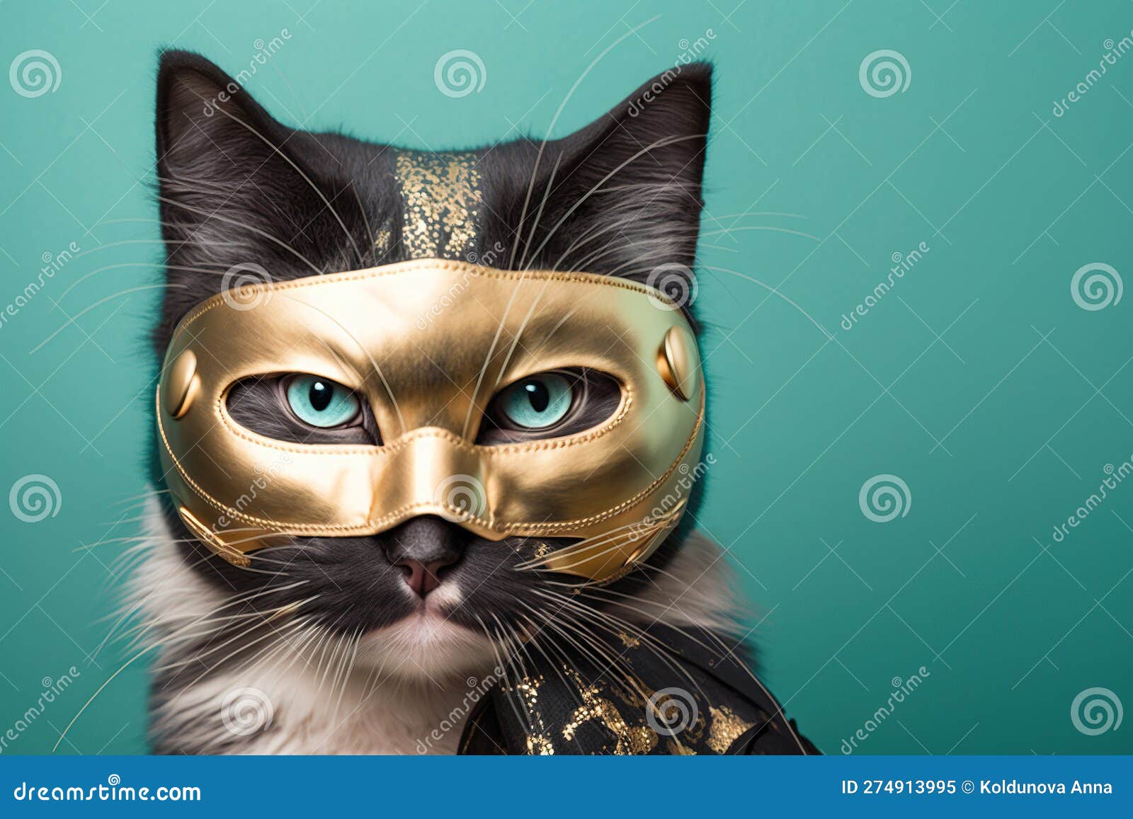 A Cute Cat in a Burglar Mask, Created with Generative AI Technology ...