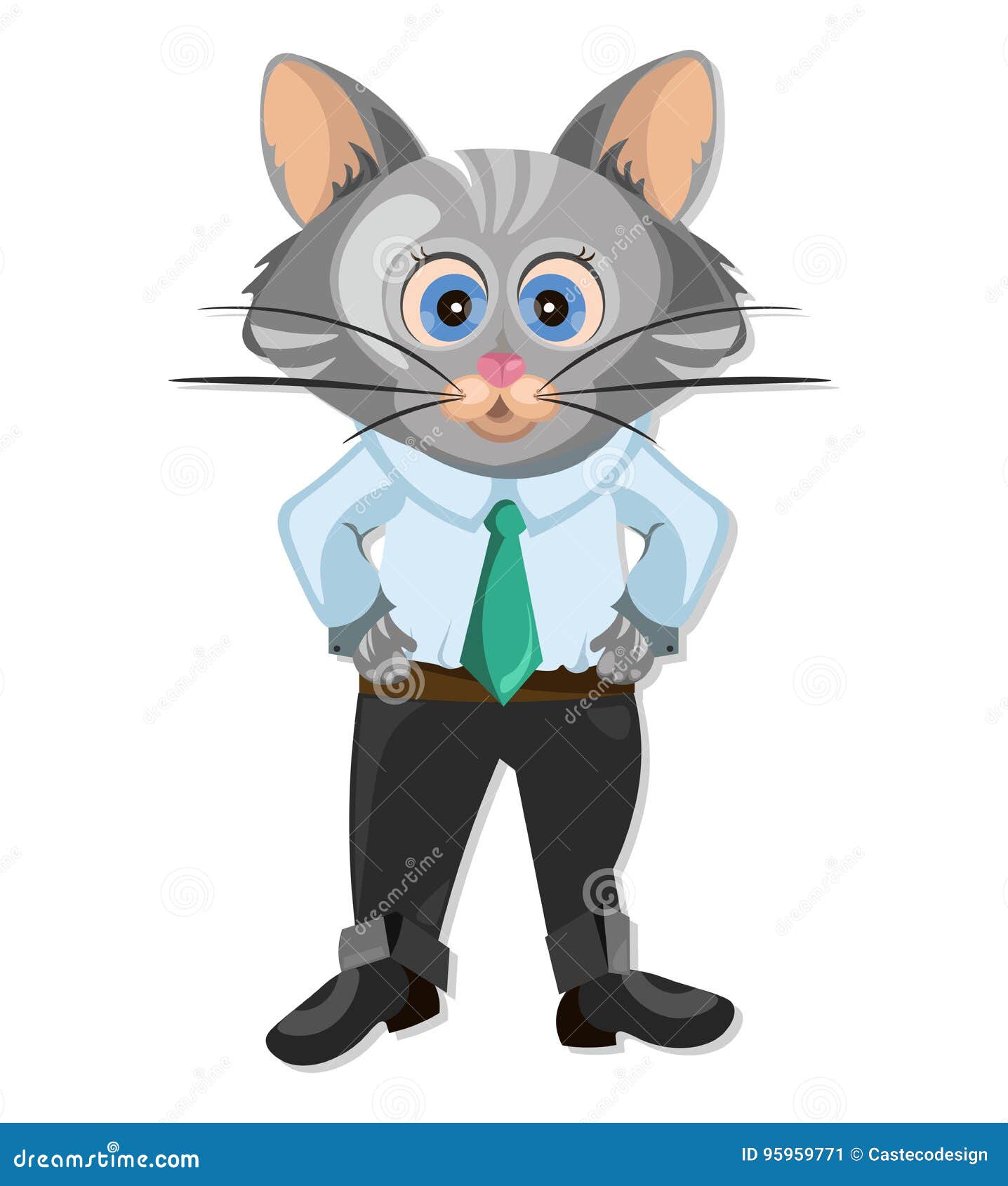 Cute Cat Cartoon Character Animation Vector Illustration Stock Vector ...