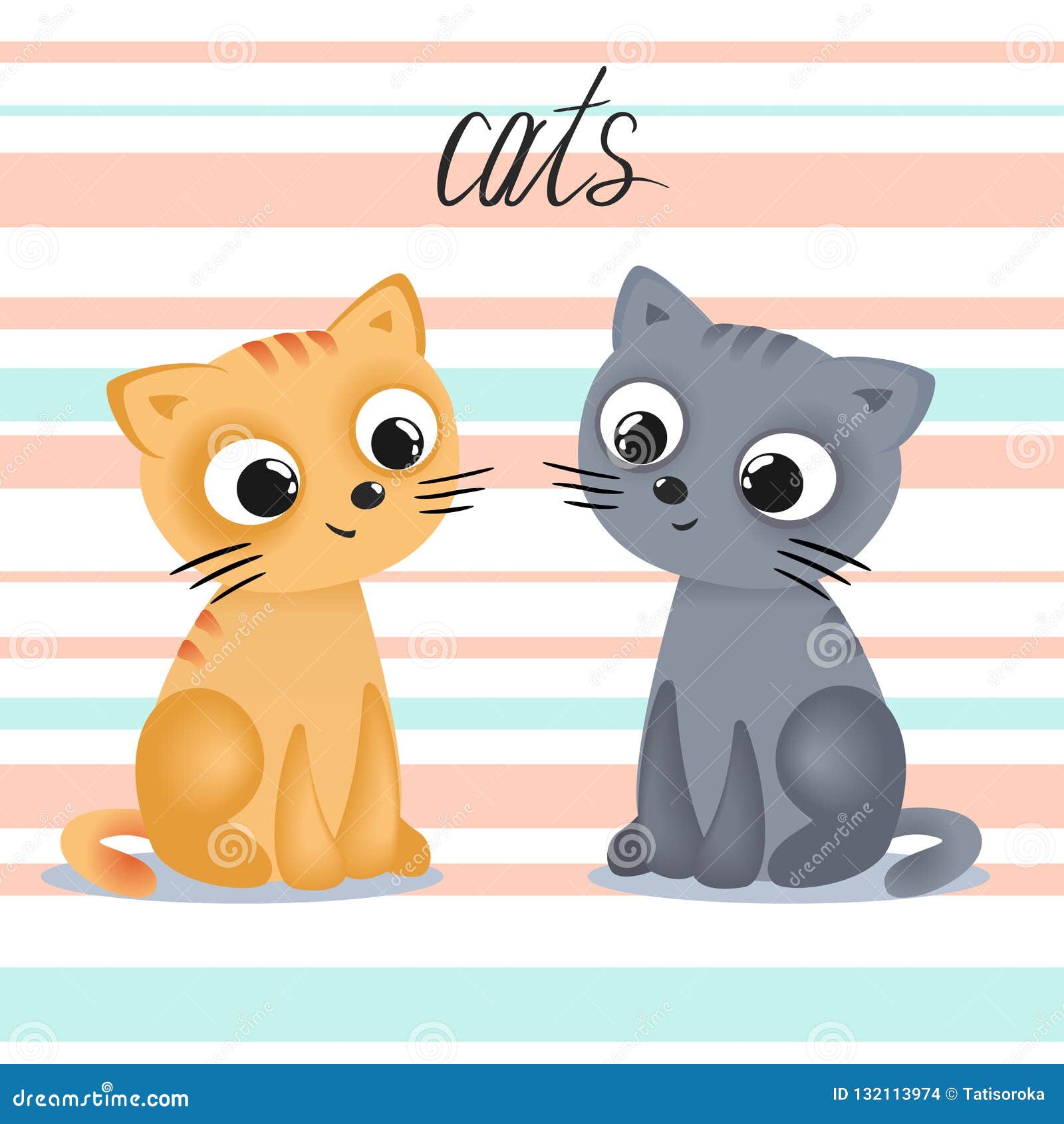 Cat stock vector. Illustration of girl, celebration - 132113974