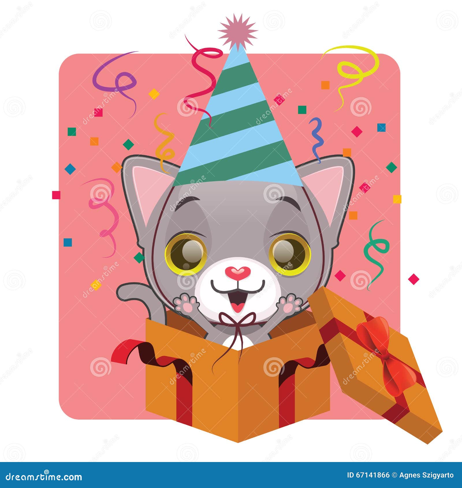 Cute cat celebrating stock vector. Illustration of domestic - 67141866