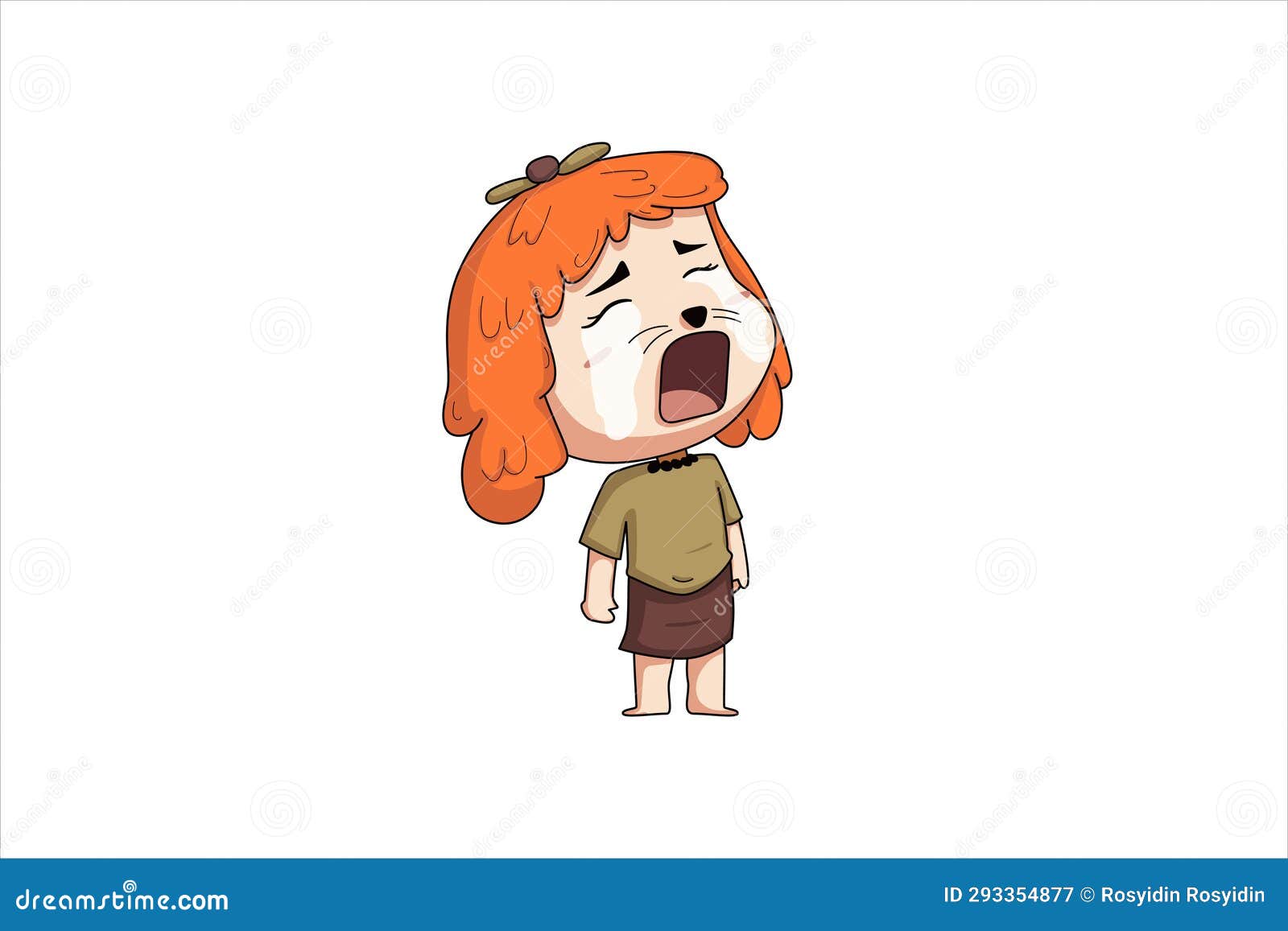 Cute Crying Cat Character Design Illustration Stock Vector ...