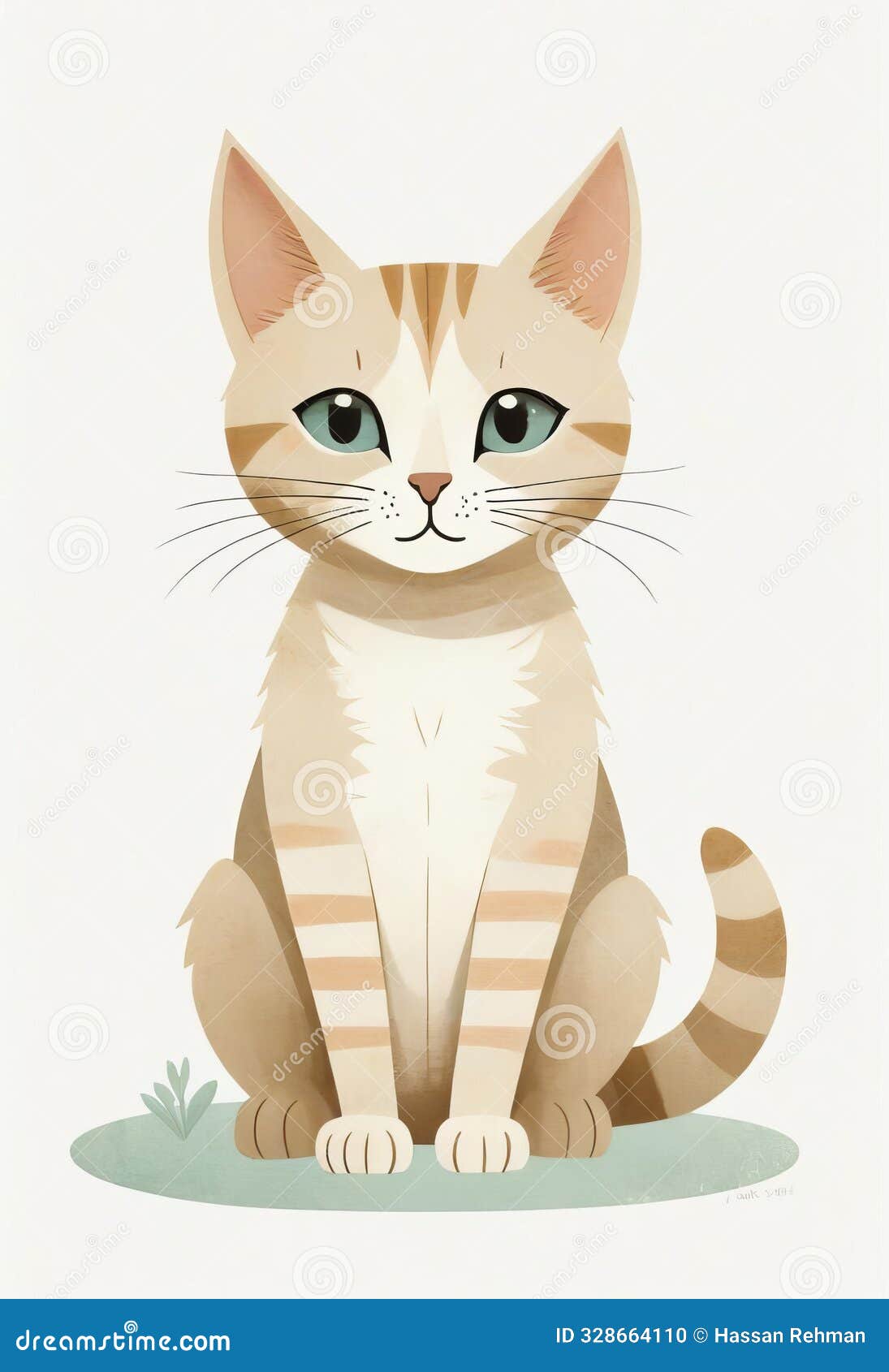 A Cute Cat Clipart, Organic Forms Royalty-Free Stock Image ...