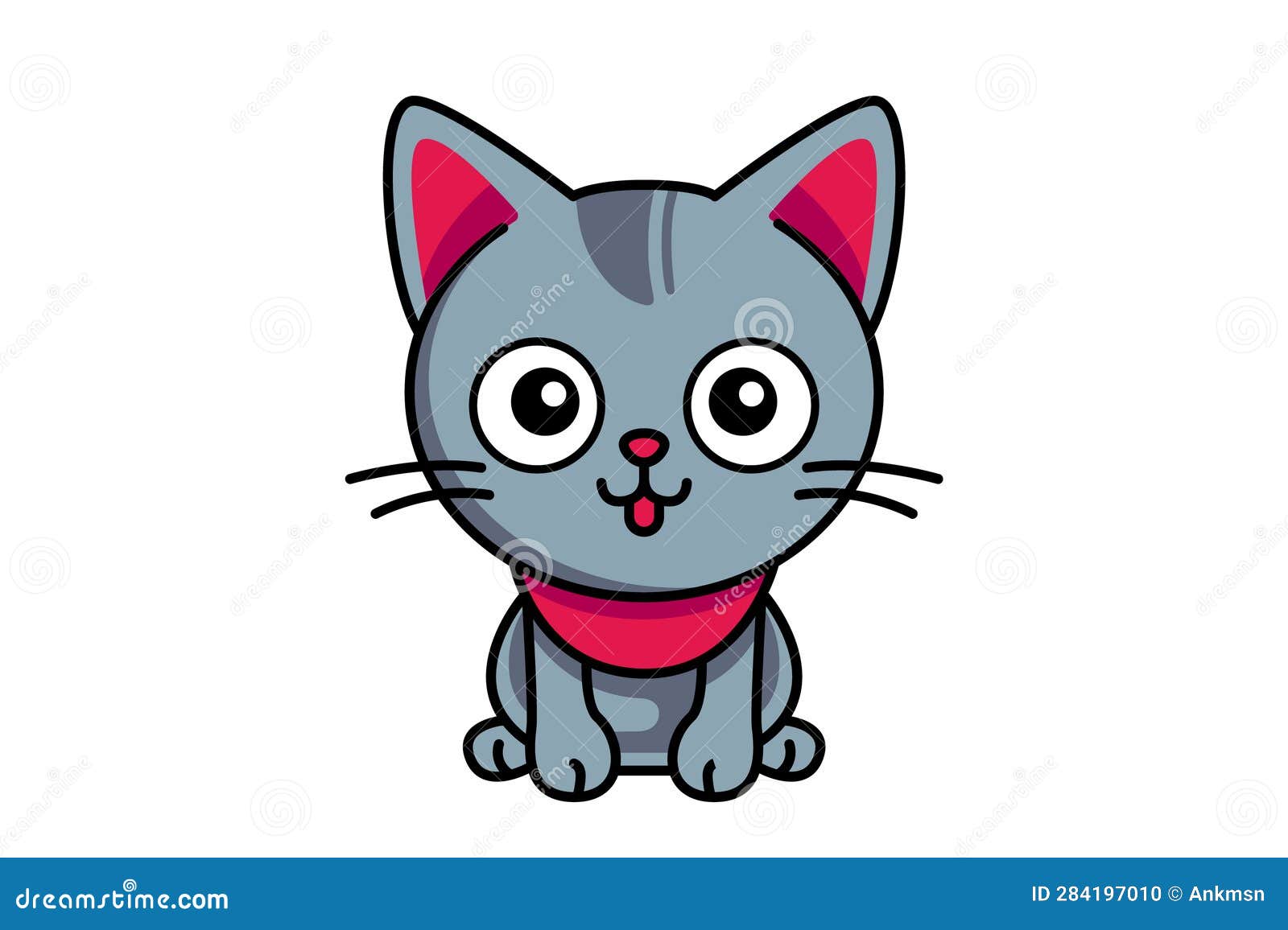 Cute Cat Clipart Vector Illustration Cartoon Kitten Icon And Logo