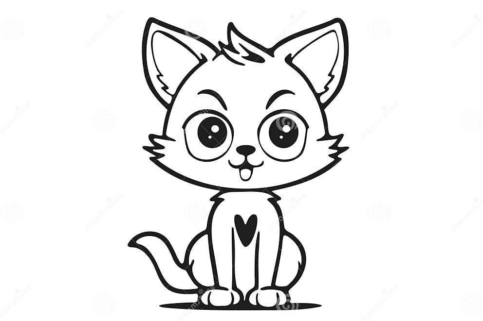 Cute Cat Clipart Vector Illustration Cartoon Kitten Icon And Logo