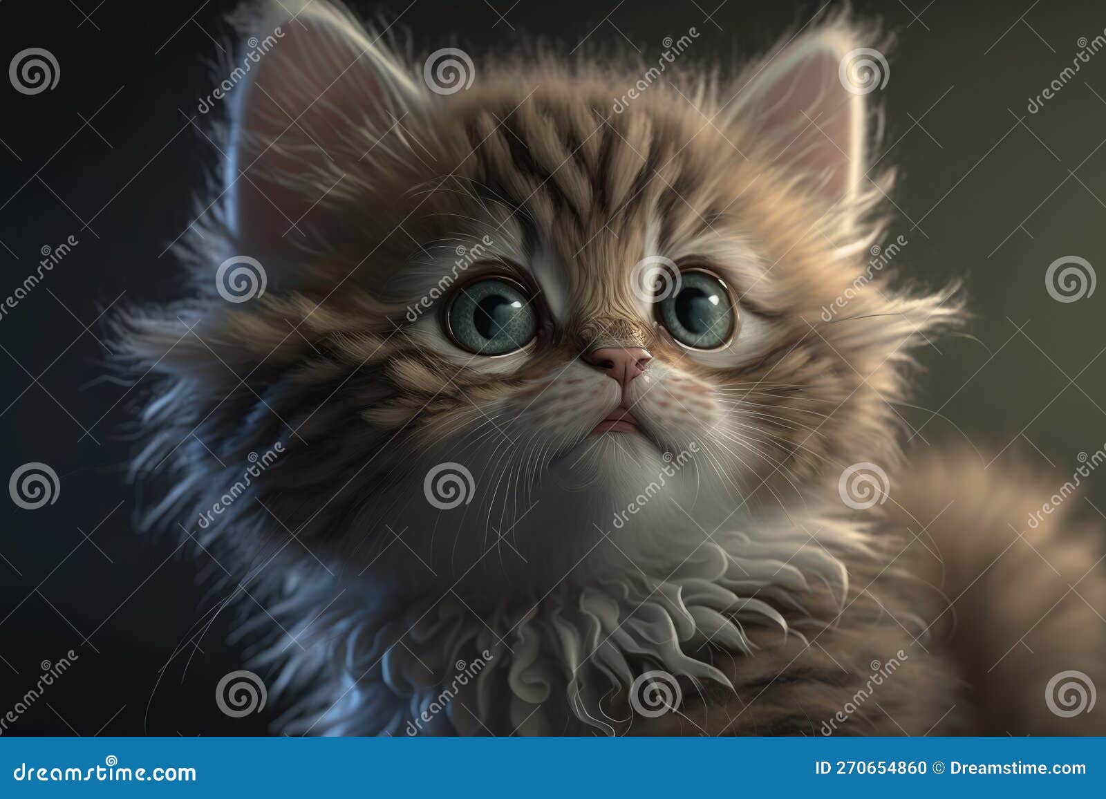 Cute Cat Close-up. Illustration. 3d Stock Illustration - Illustration ...