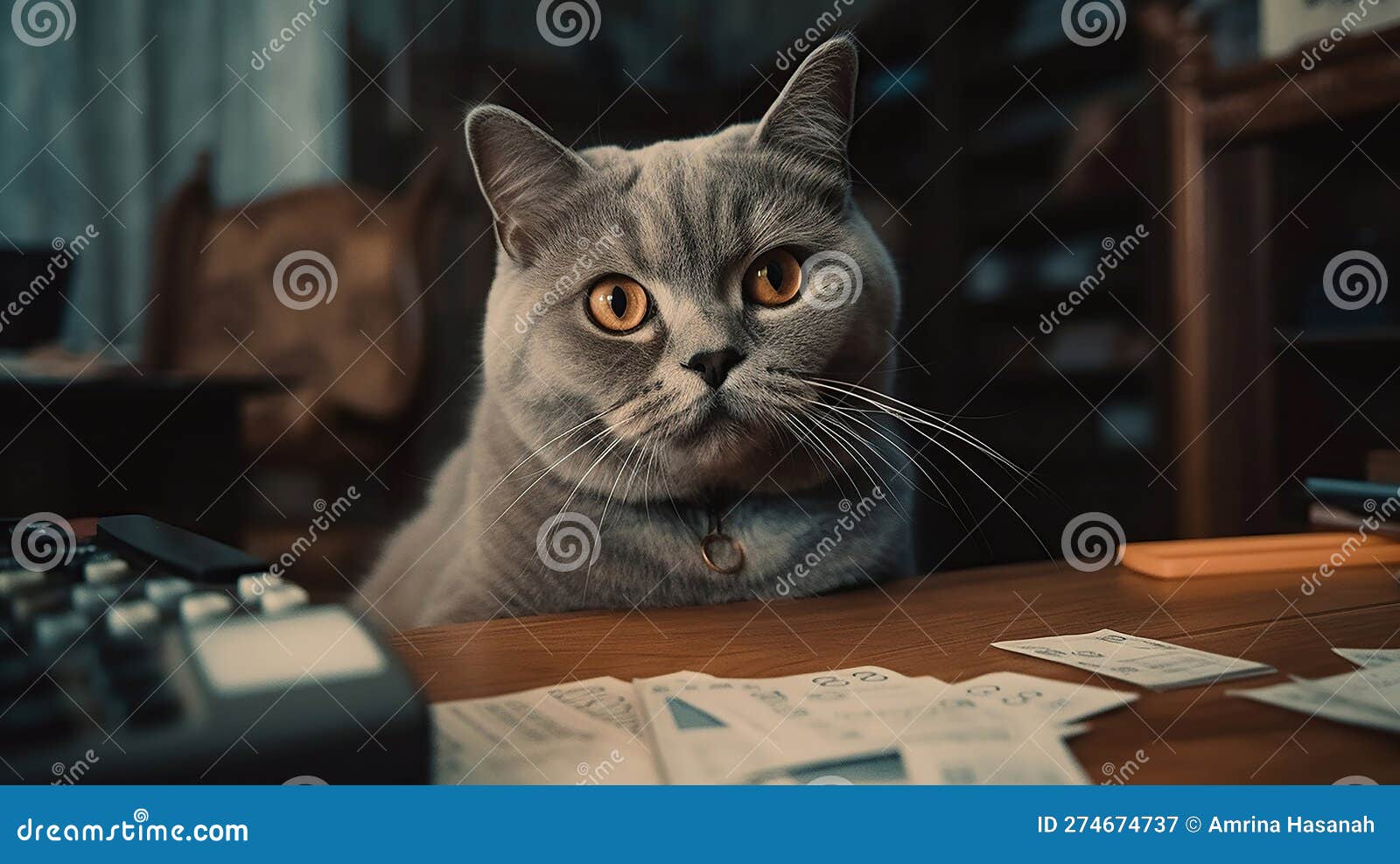 Cute Cat on the Counter Had a Shocked Expression on Its Face ...