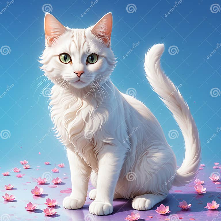 Cute Cat 3d Rendered Illustration Generative Ai Stock Illustration Illustration Of Dream