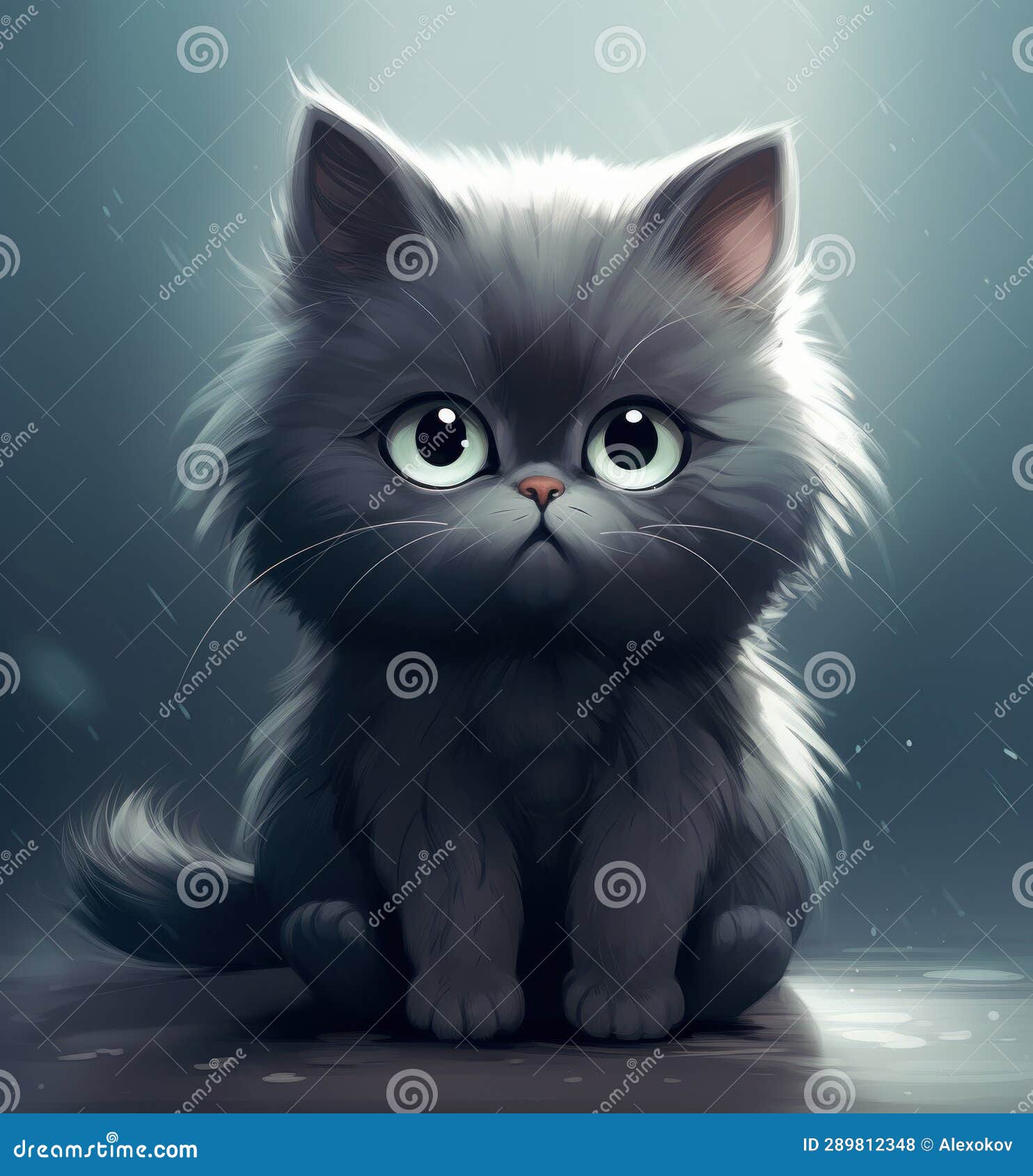 A Cute Cat Design in Child Style AI Generated Stock Photo - Image of ...