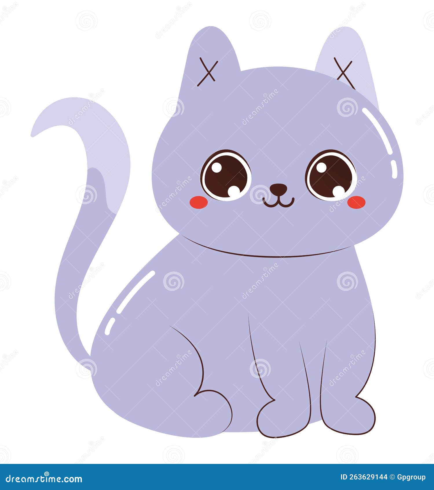 Cute cat design stock vector. Illustration of relaxed - 263629144