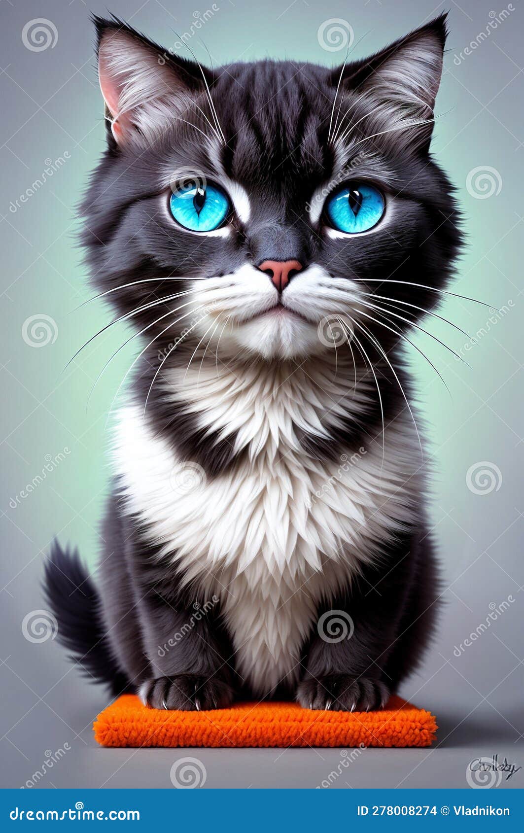 Cute Cat.Digital Creative Designer Art Stock Illustration ...