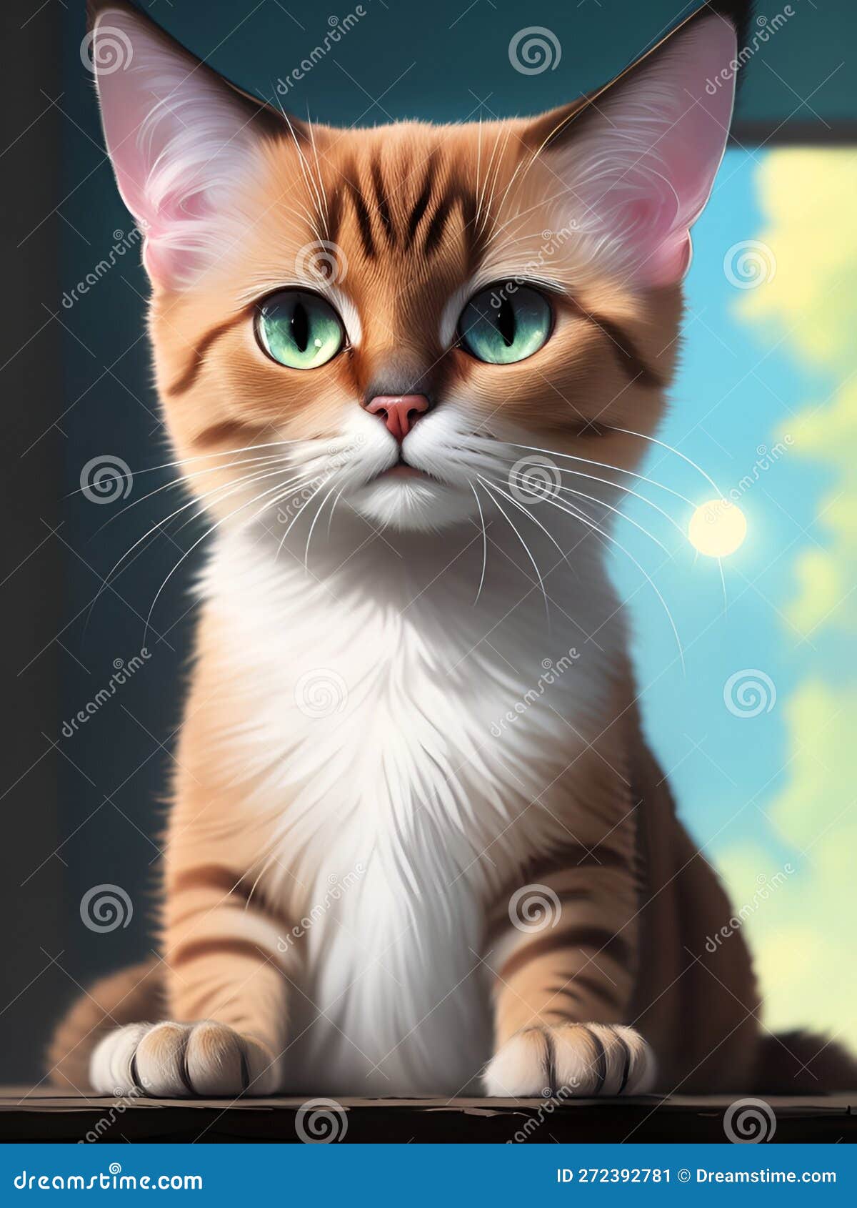 Cute cat 1 stock illustration. Illustration of beautiful - 272392781