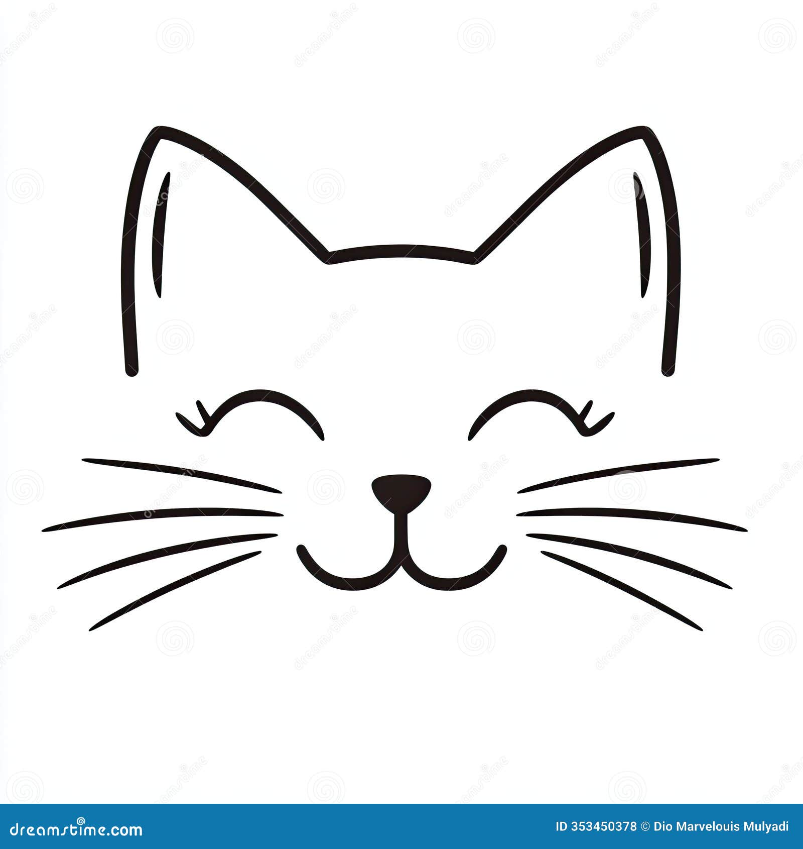 Cute Cat Face Illustration stock illustration. Illustration of cartoon ...
