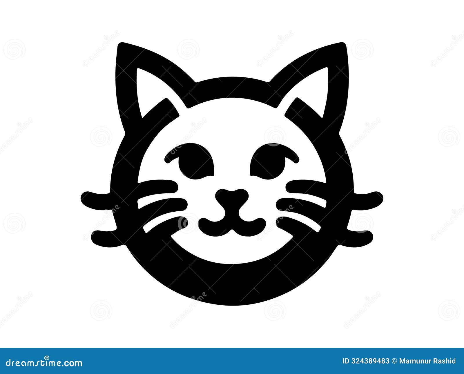 Cute Cat Face Logo Design Vector Template Stock Vector - Illustration ...